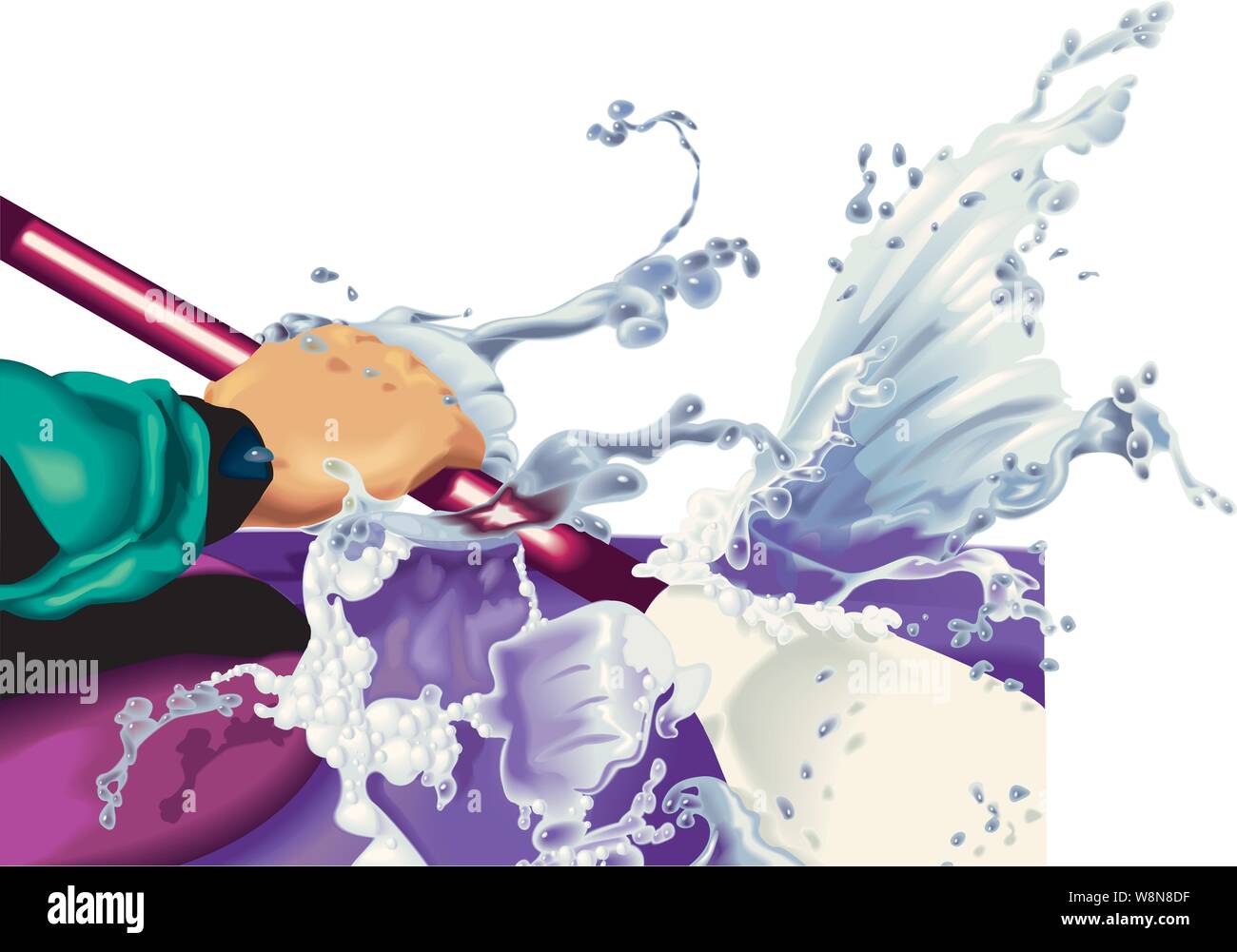 Canoe paddle splash Stock Vector Images - Alamy