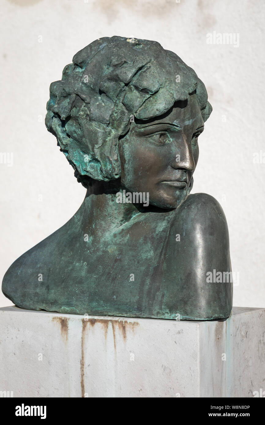 Statue of famous Slovenian actress and beauty queen Italina Lida Ida ...