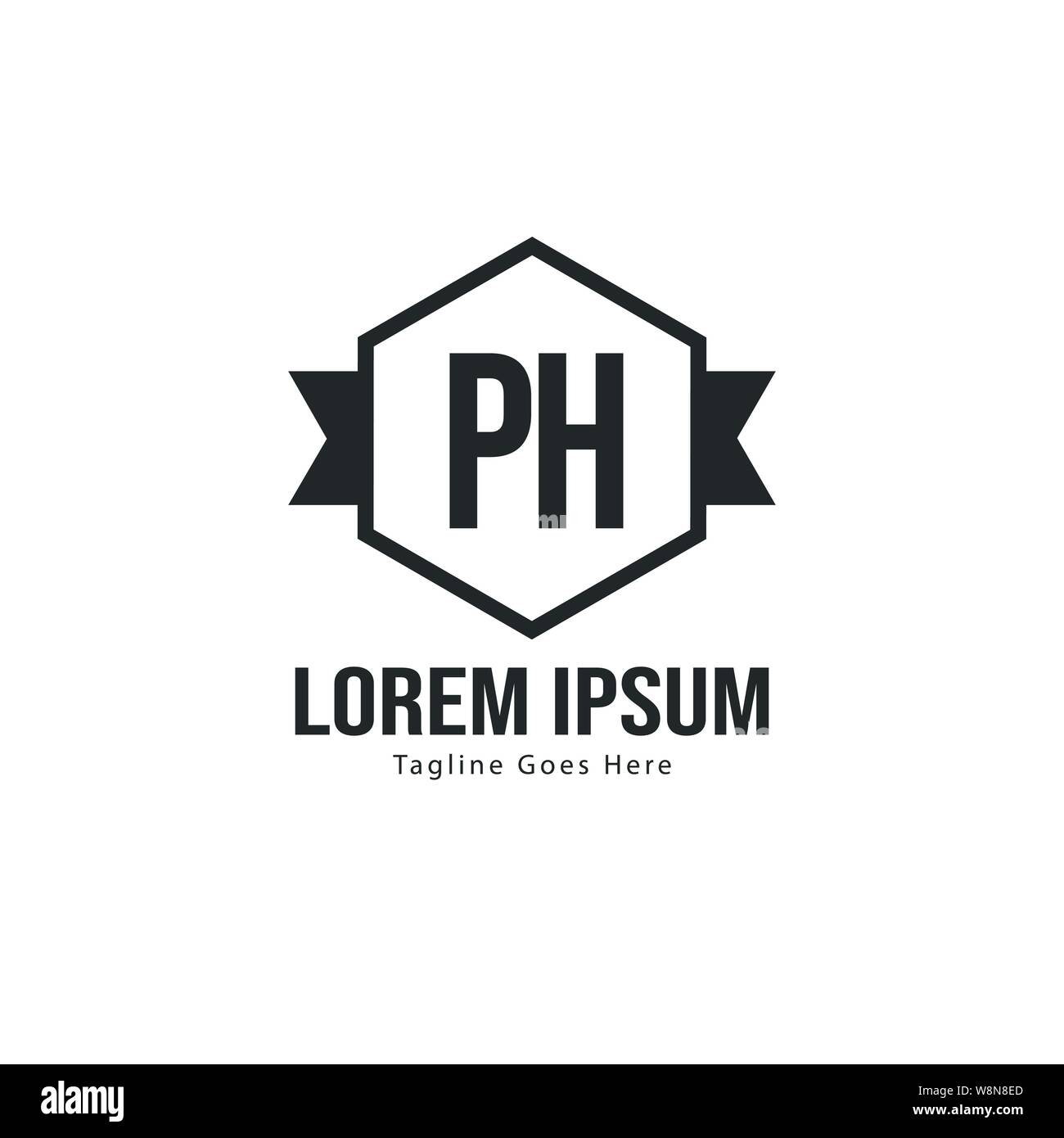 Initial PH logo template with modern frame. Minimalist PH letter logo ...