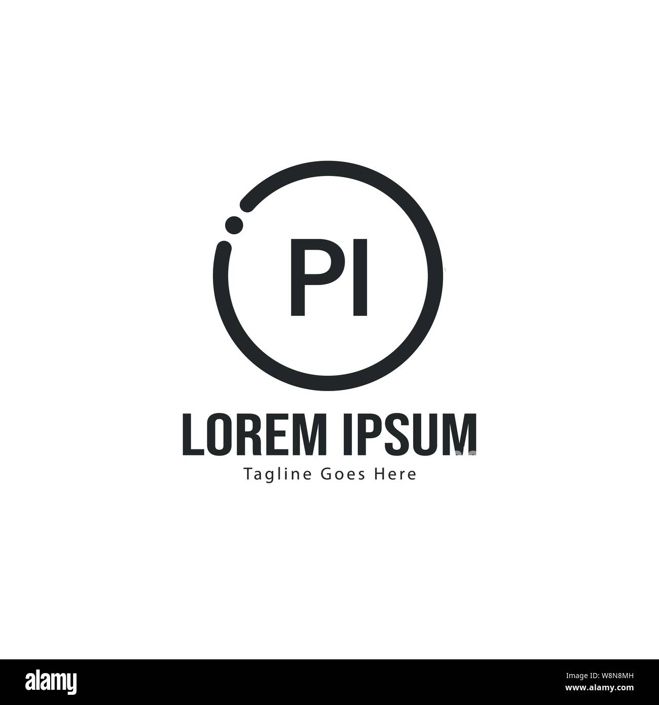 Initial PI logo template with modern frame. Minimalist PI letter logo ...