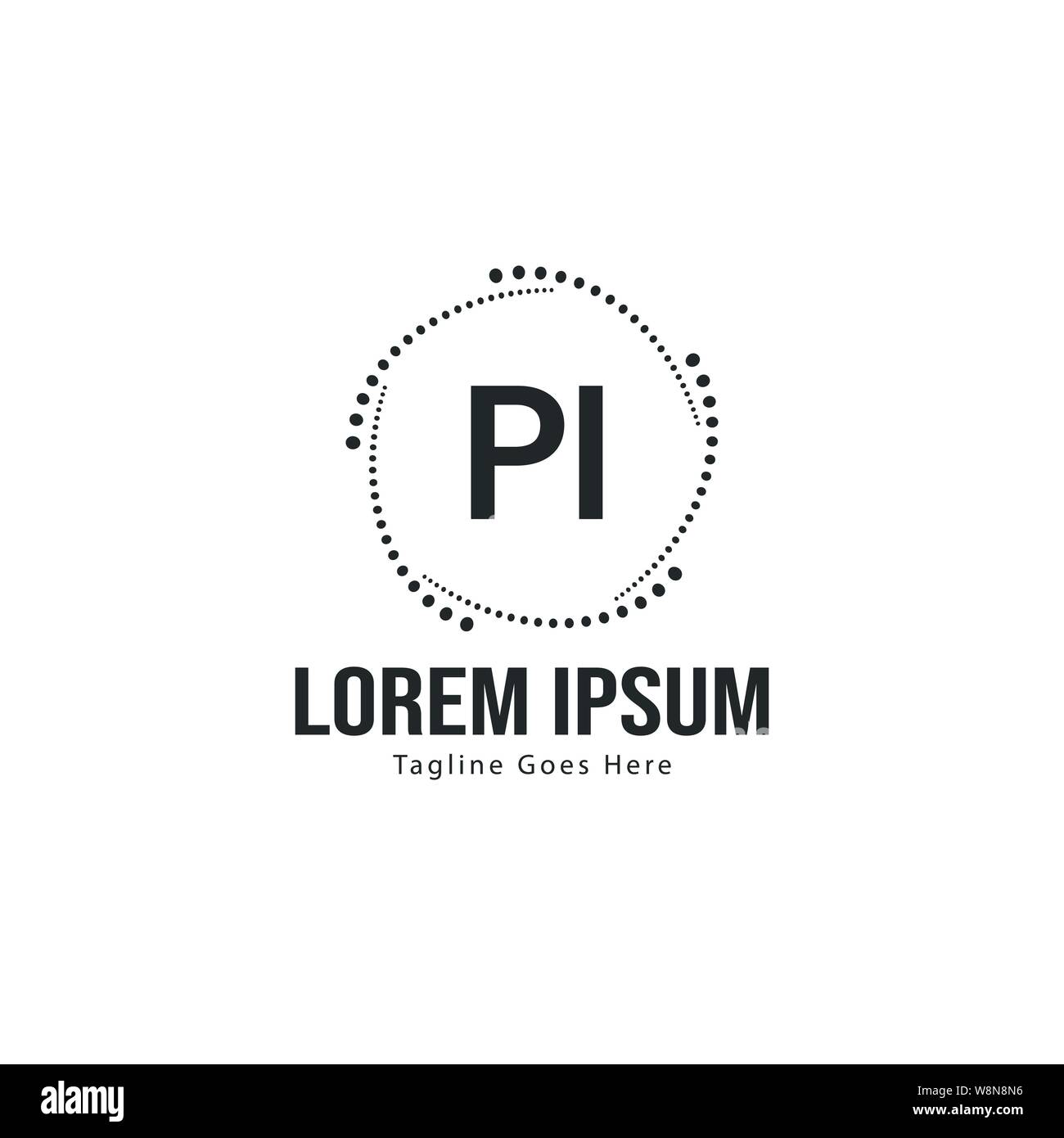 Initial PI logo template with modern frame. Minimalist PI letter logo ...