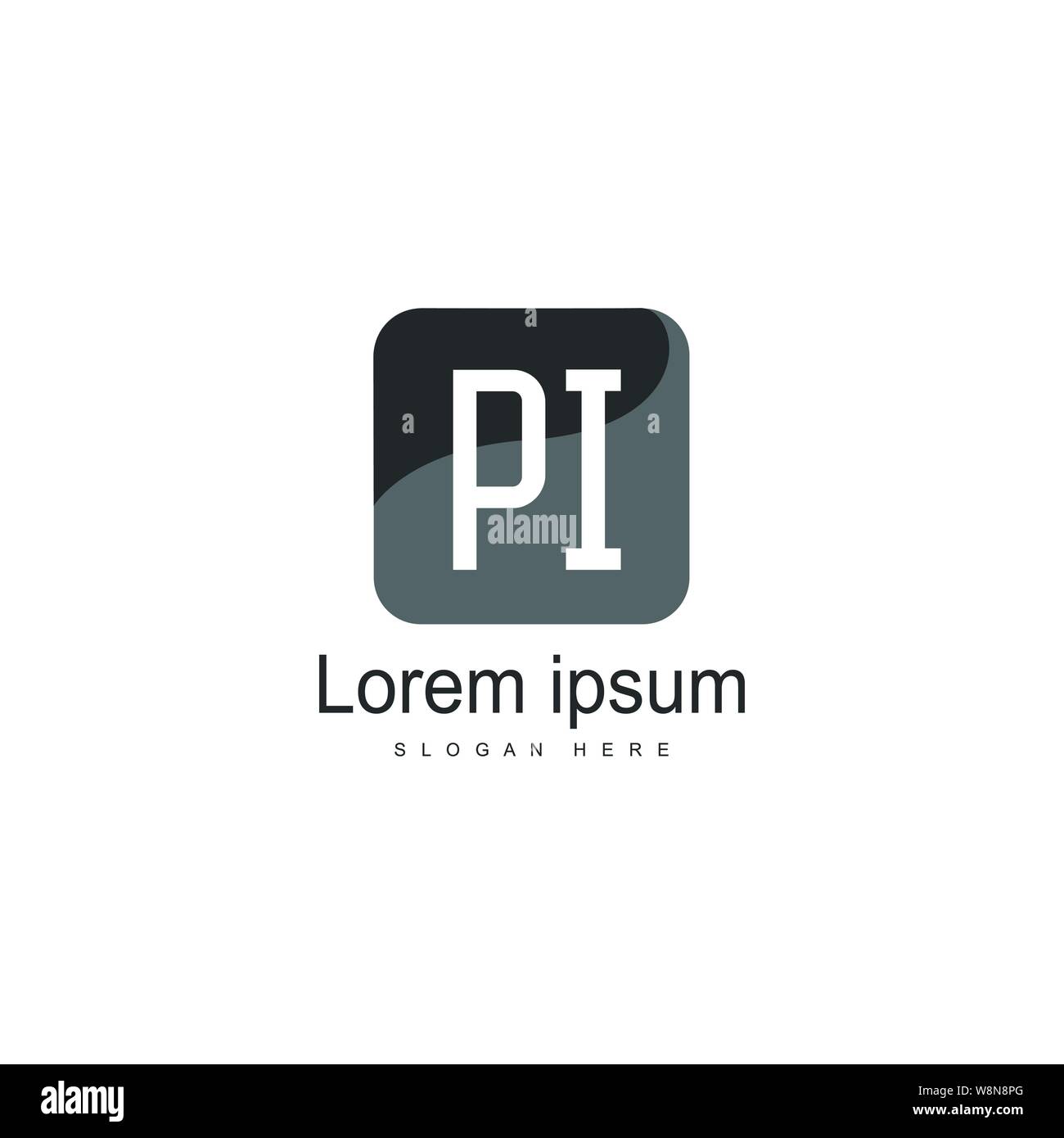 Initial PI logo template with modern frame. Minimalist PI letter logo ...