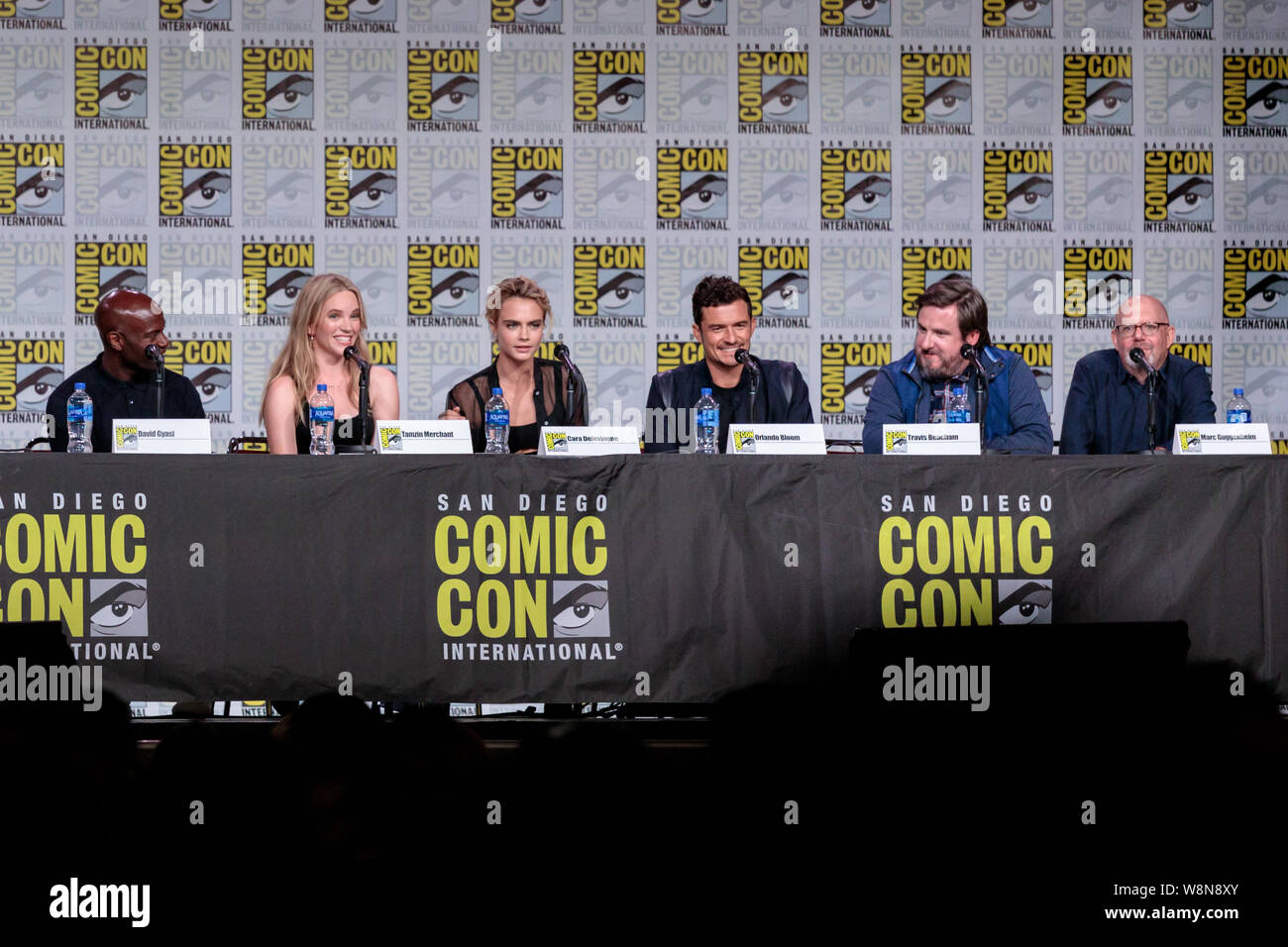 The cast of Carnival Row at the panel during Comic Con 2019 Stock Photo ...