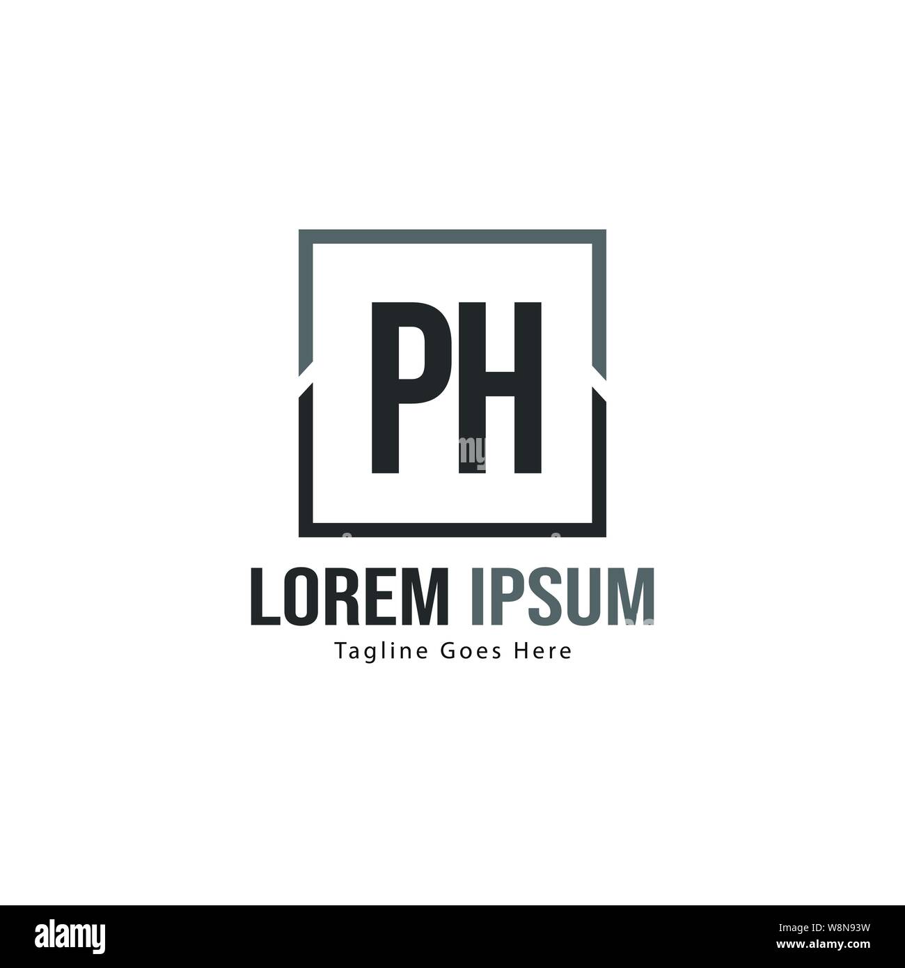 Initial PH logo template with modern frame. Minimalist PH letter logo ...