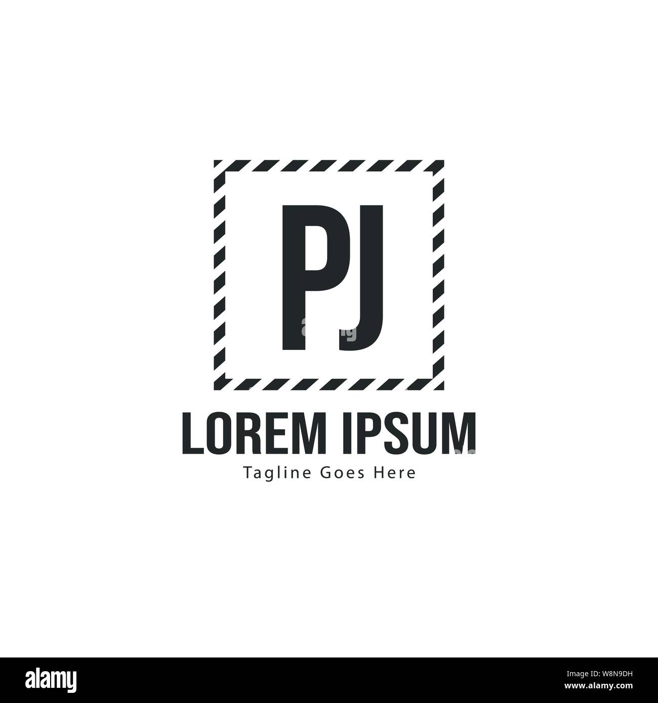 Initial PJ logo template with modern frame. Minimalist PJ letter logo ...