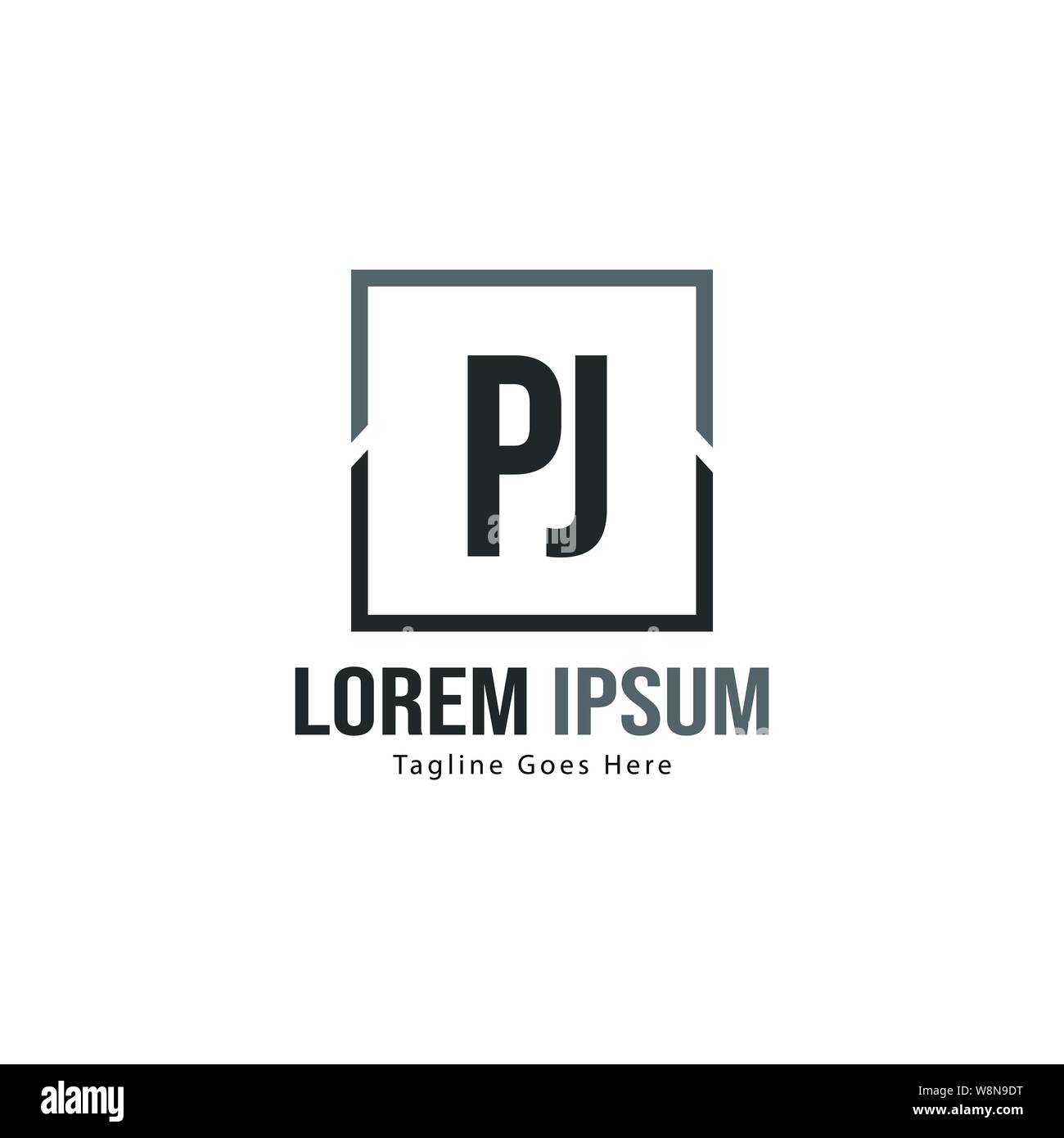 Initial PJ logo template with modern frame. Minimalist PJ letter logo ...