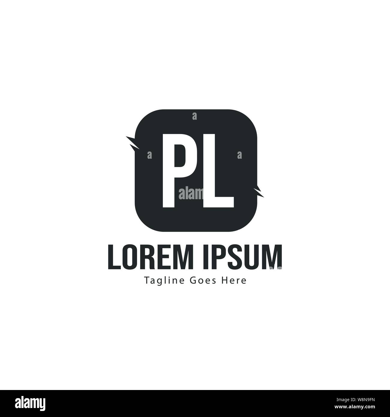 Initial PL logo template with modern frame. Minimalist PL letter logo ...