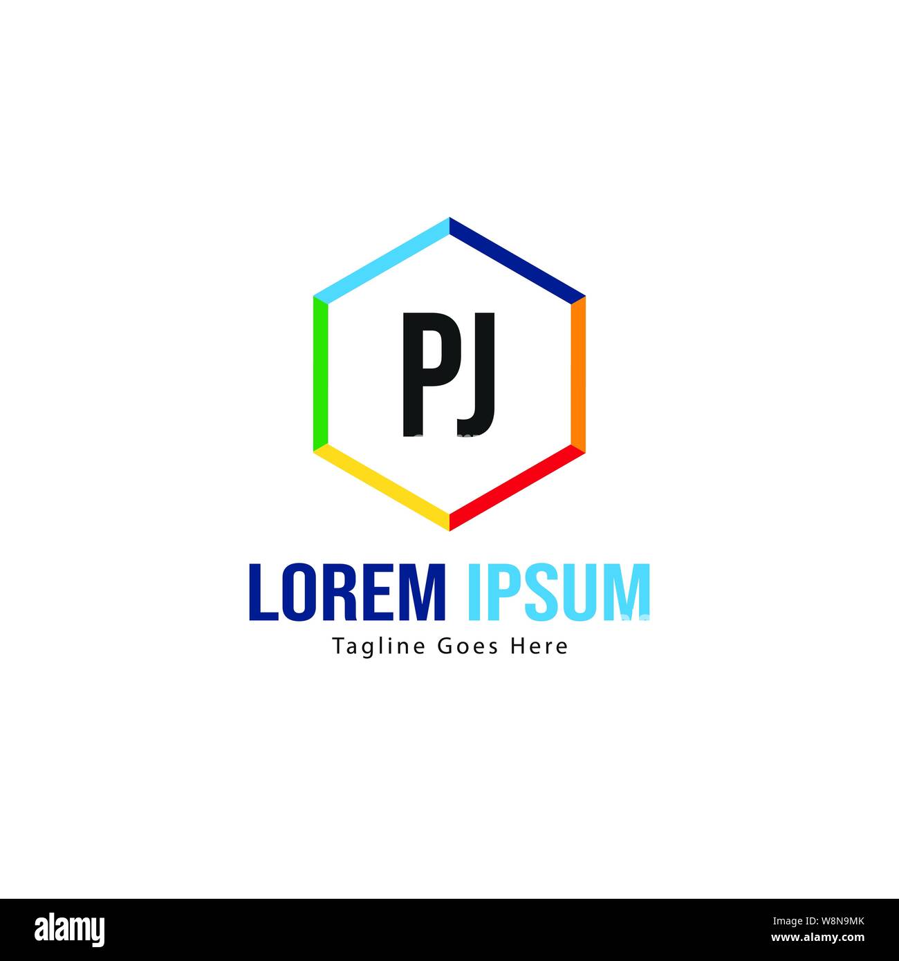 Initial PJ logo template with modern frame. Minimalist PJ letter logo ...