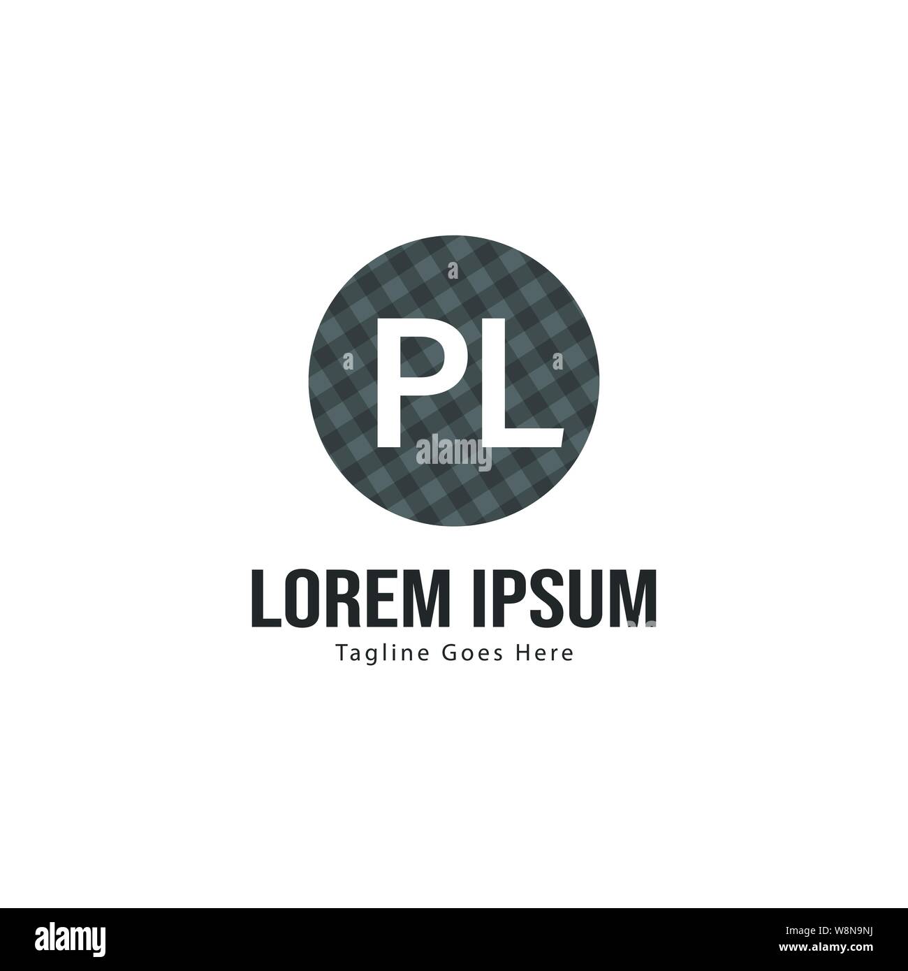 Initial PL logo template with modern frame. Minimalist PL letter logo ...