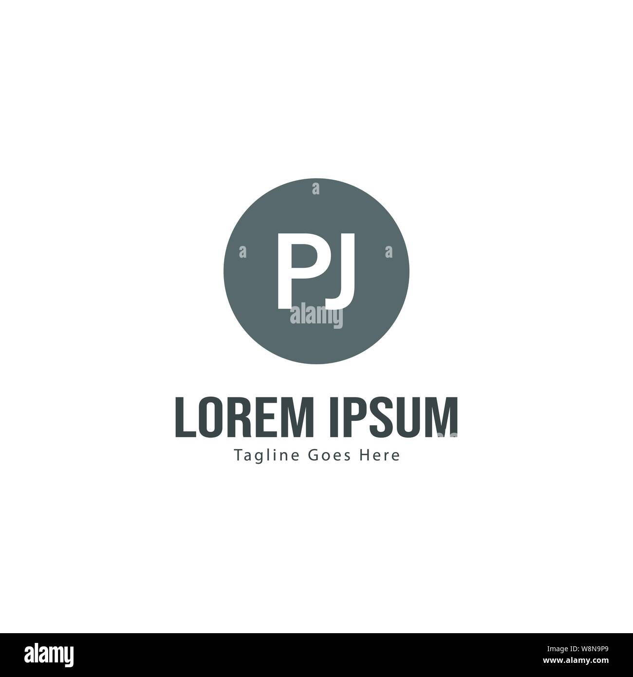 Initial PJ logo template with modern frame. Minimalist PJ letter logo ...