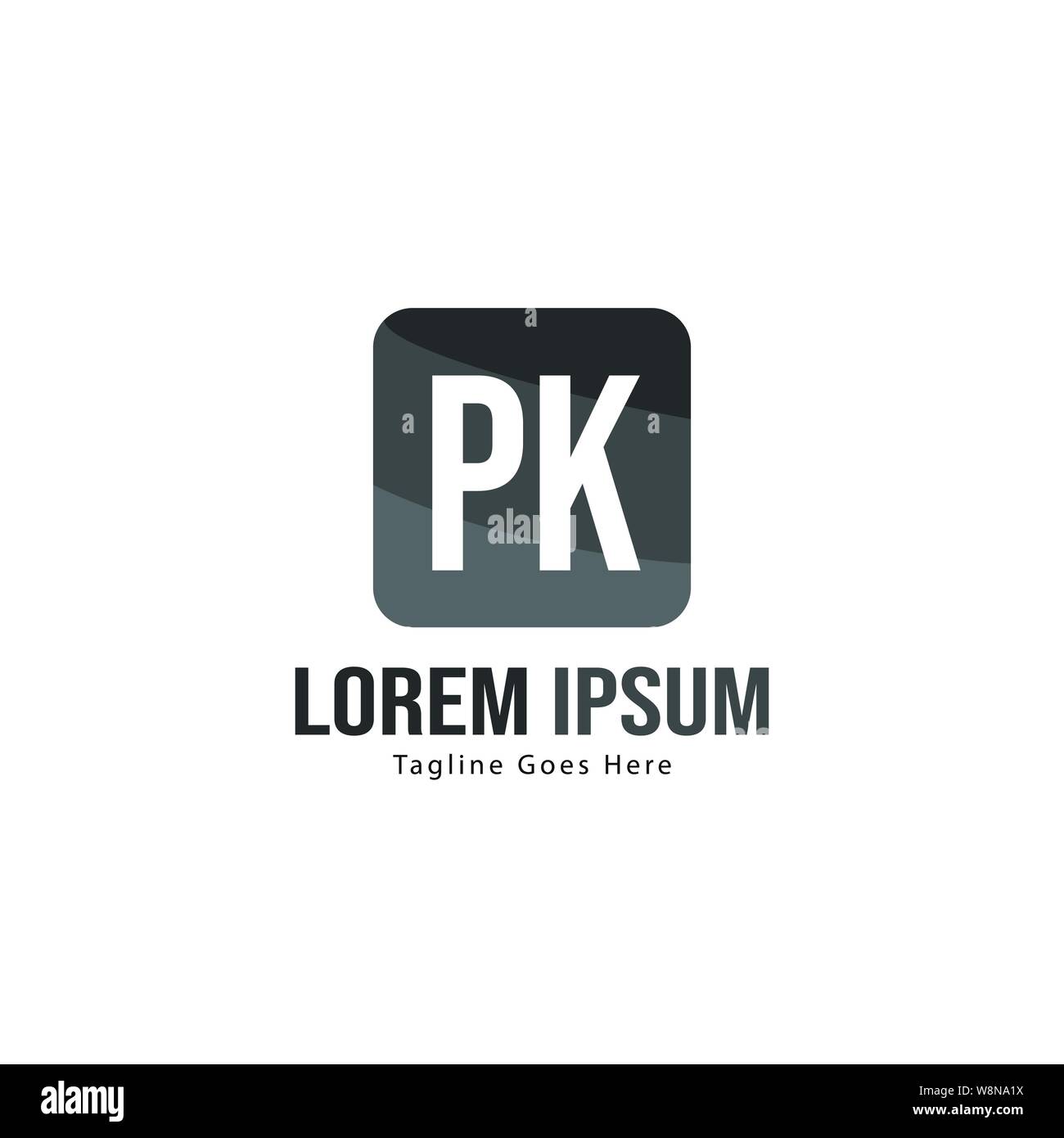 Initial PK logo template with modern frame. Minimalist PK letter logo ...