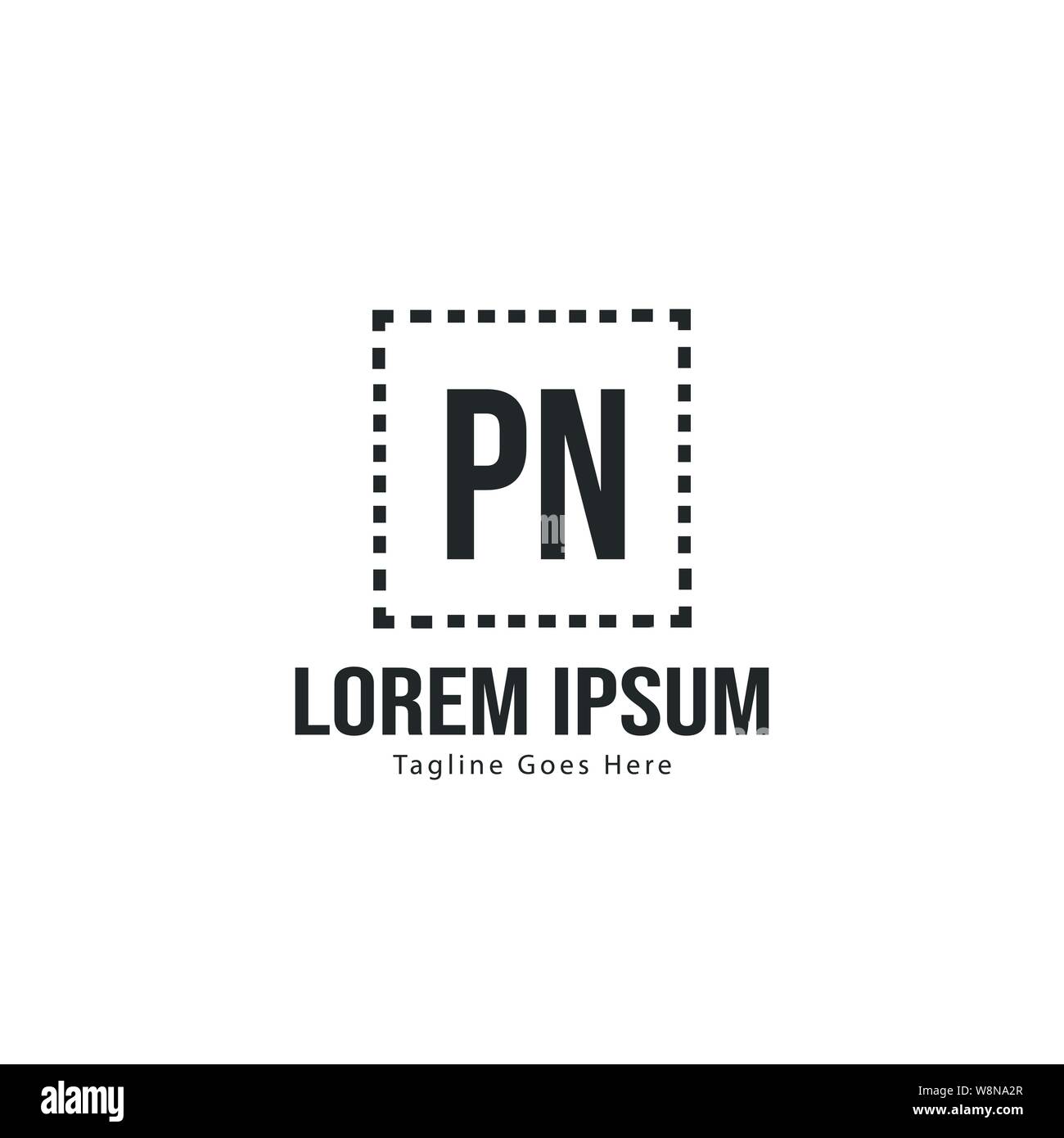 Initial PN logo template with modern frame. Minimalist PN letter logo ...