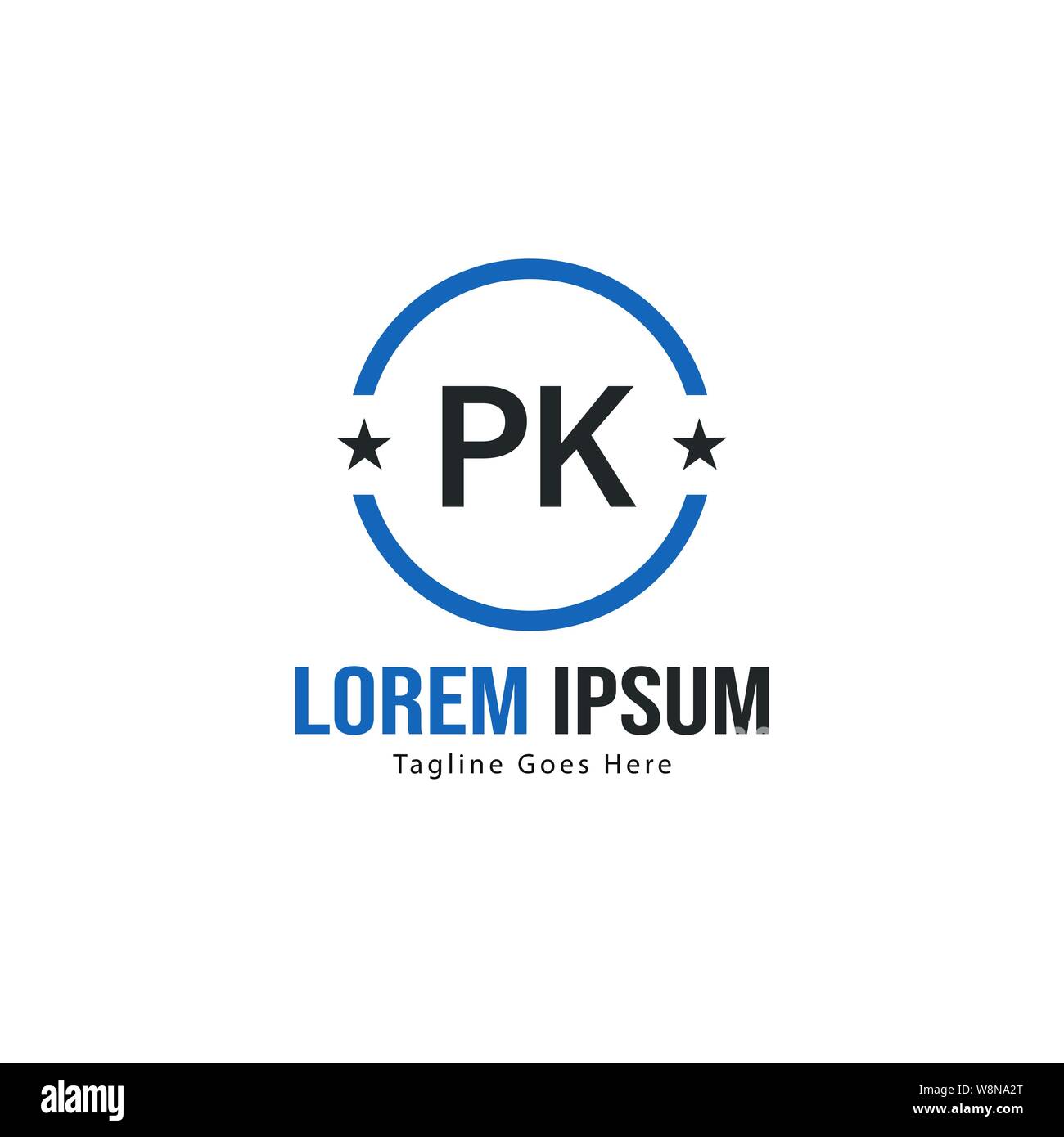 Initial PK logo template with modern frame. Minimalist PK letter logo ...