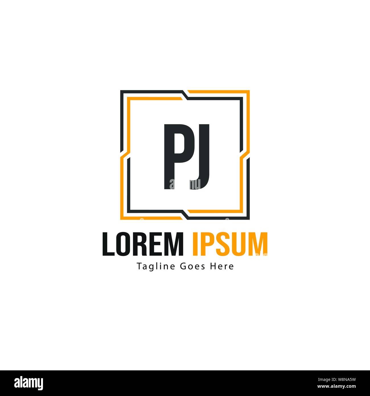 Initial PJ logo template with modern frame. Minimalist PJ letter logo ...