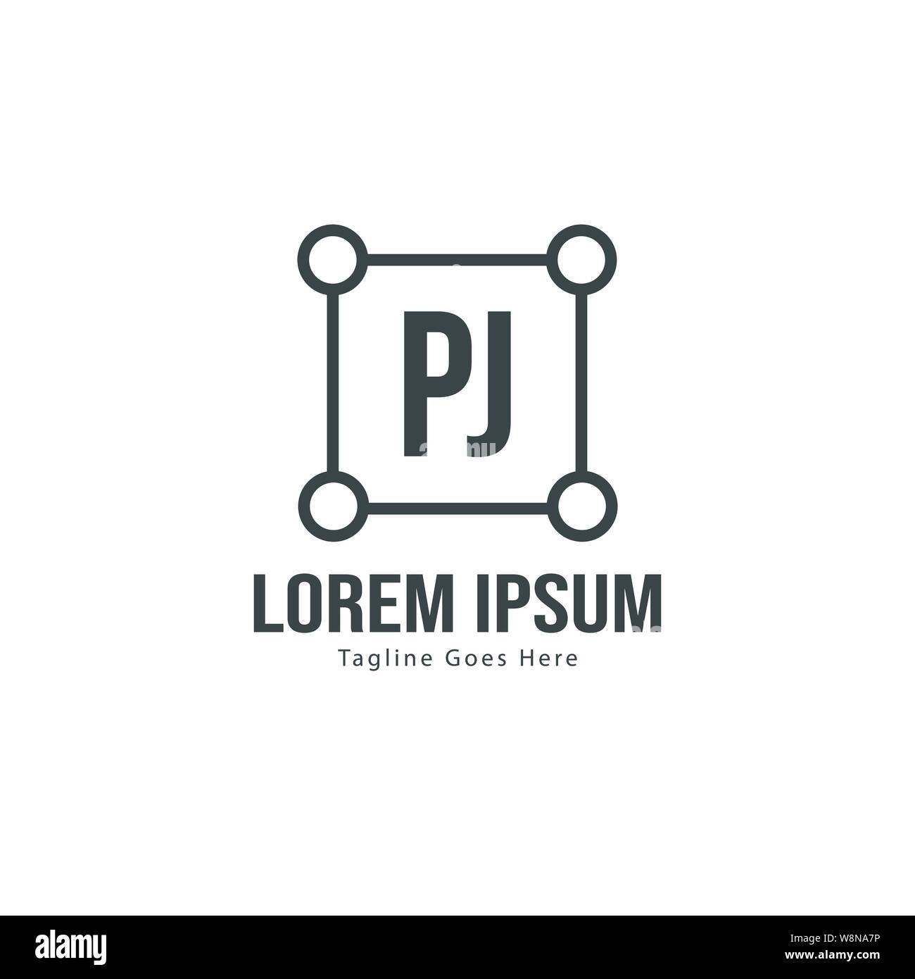 Initial PJ logo template with modern frame. Minimalist PJ letter logo ...