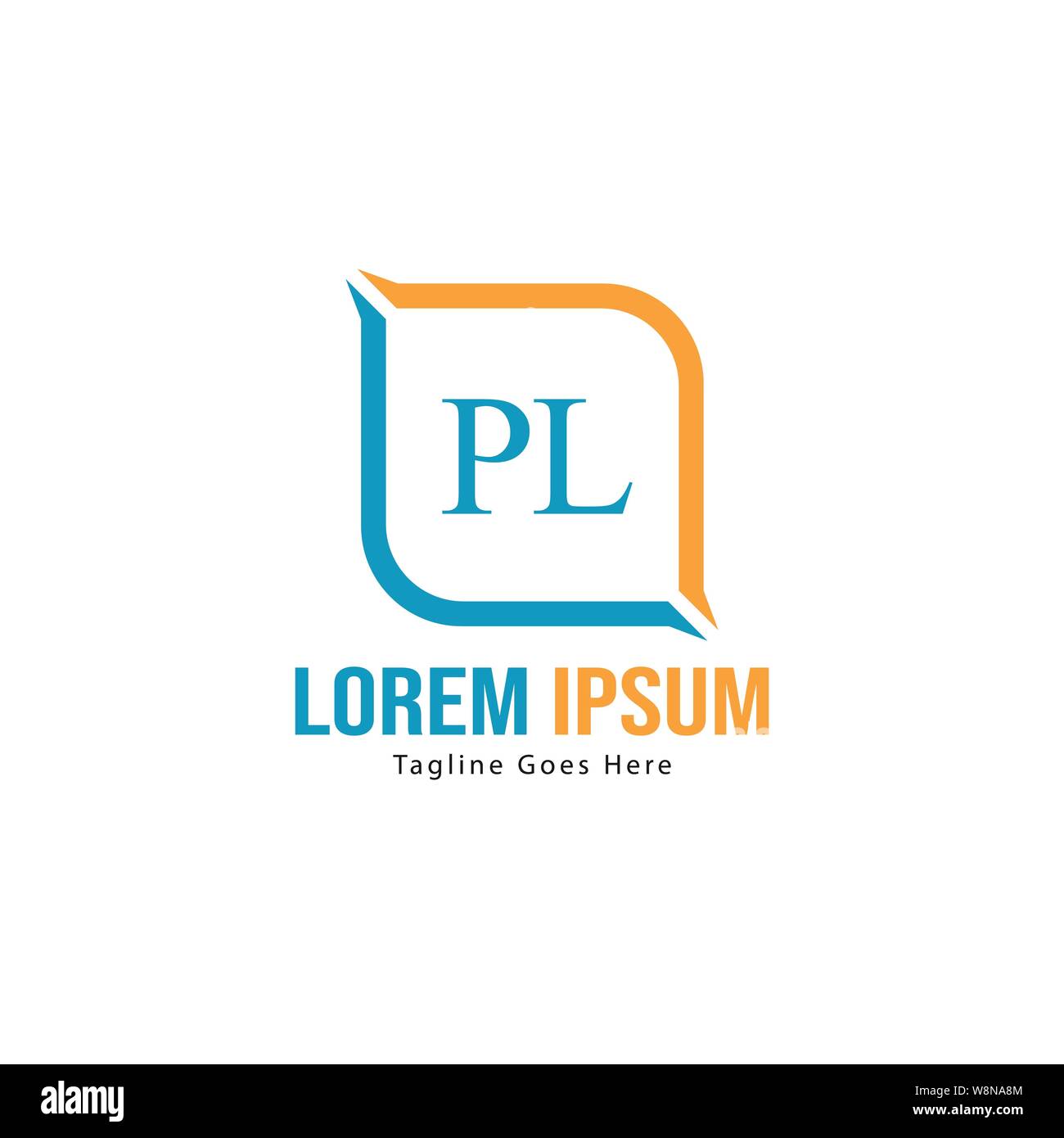 Initial PL logo template with modern frame. Minimalist PL letter logo ...