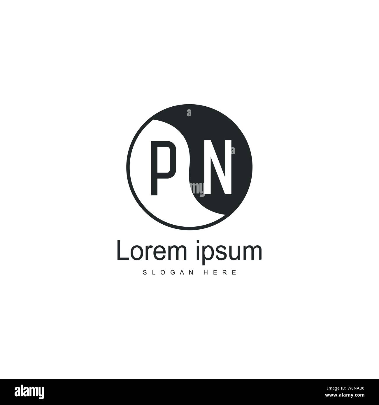 Initial PN logo template with modern frame. Minimalist PN letter logo ...