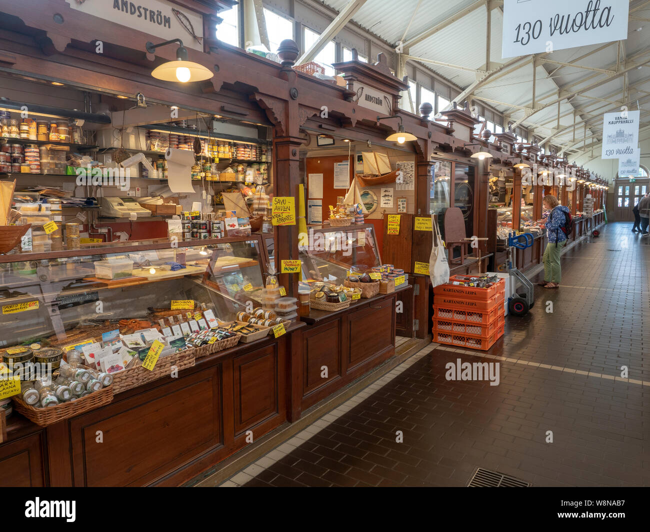 Food Stalls inside the Fish Market in Helsinki, Finland Stock Photo - Alamy