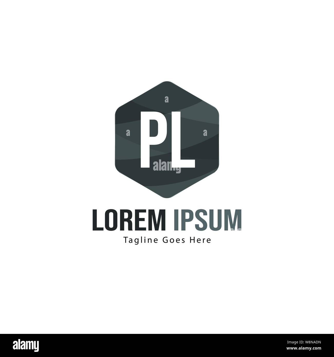 Initial PL logo template with modern frame. Minimalist PL letter logo ...