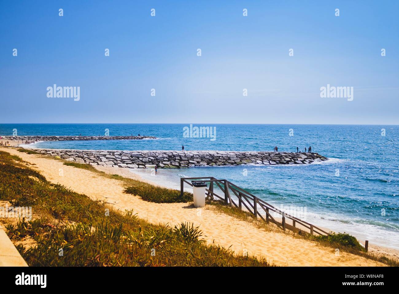 Figueira da foz beach Portugal. Summer day in Europe. Boho style ...