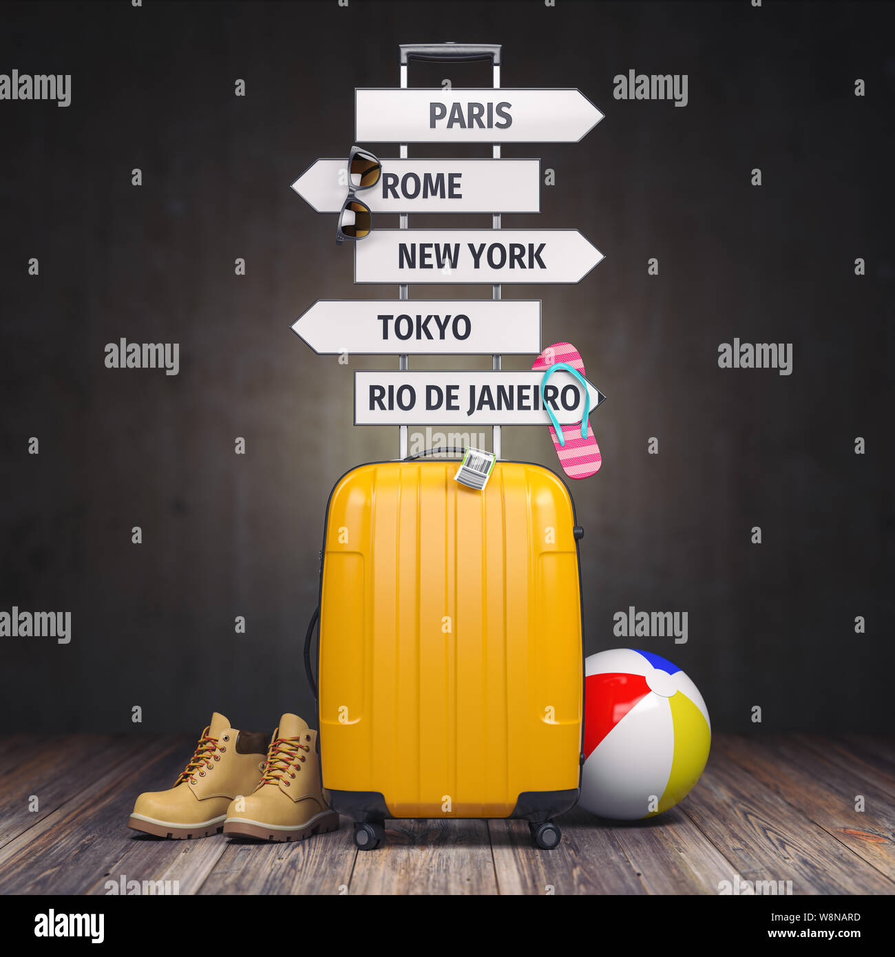 World traveler signpost hi-res stock photography and images - Alamy