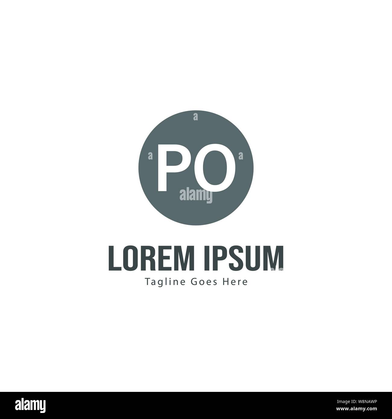 Initial PO logo template with modern frame. Minimalist PO letter logo ...