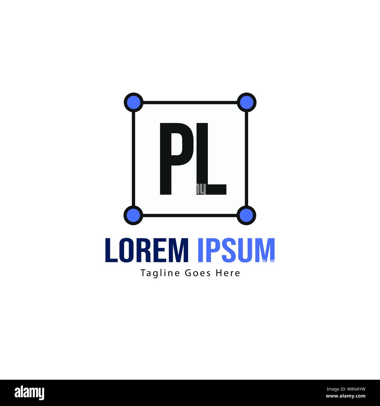 Initial PL logo template with modern frame. Minimalist PL letter logo ...