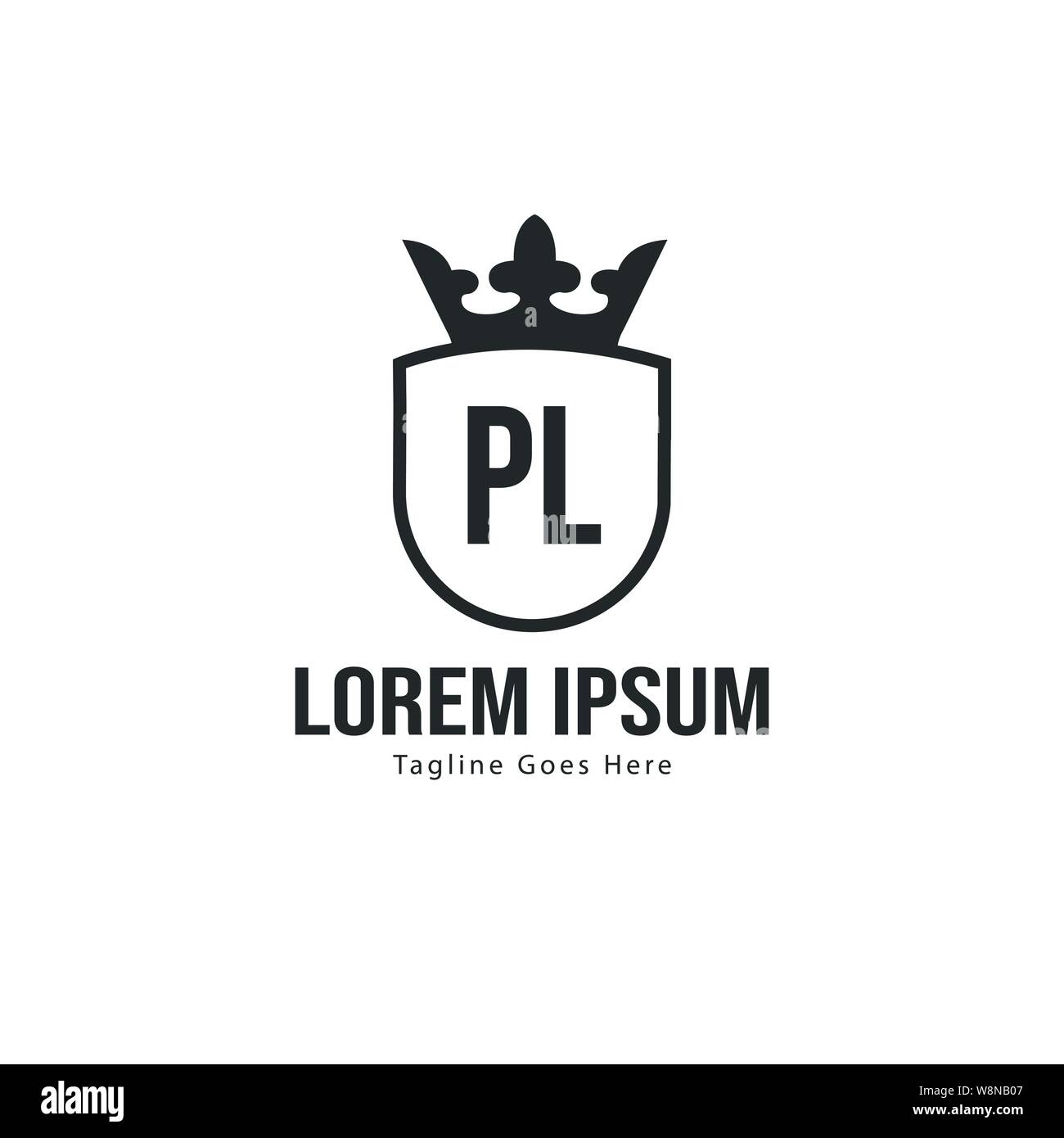 Initial PL logo template with modern frame. Minimalist PL letter logo ...
