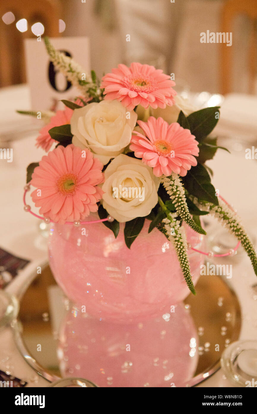 Pink Wedding Floral Decorations Stock Photo - Alamy
