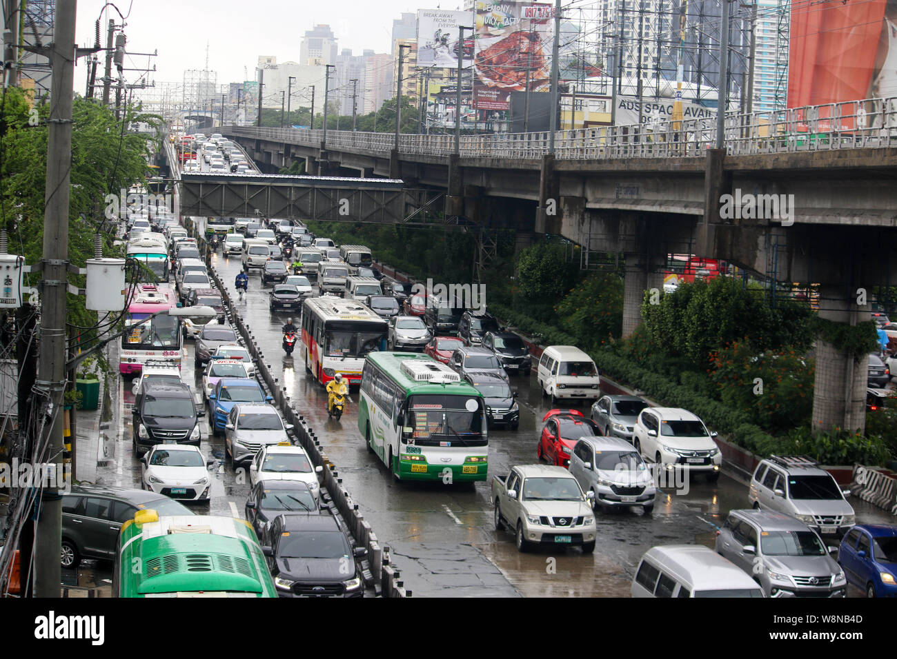 Manila, Philippines. 09th Aug, 2019. A bumper-to-bumper traffic was ...