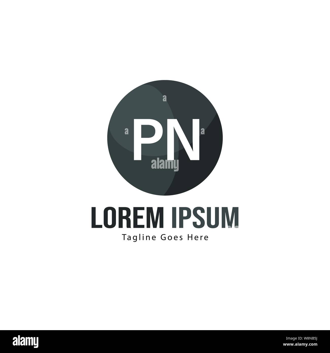 Initial PN logo template with modern frame. Minimalist PN letter logo ...