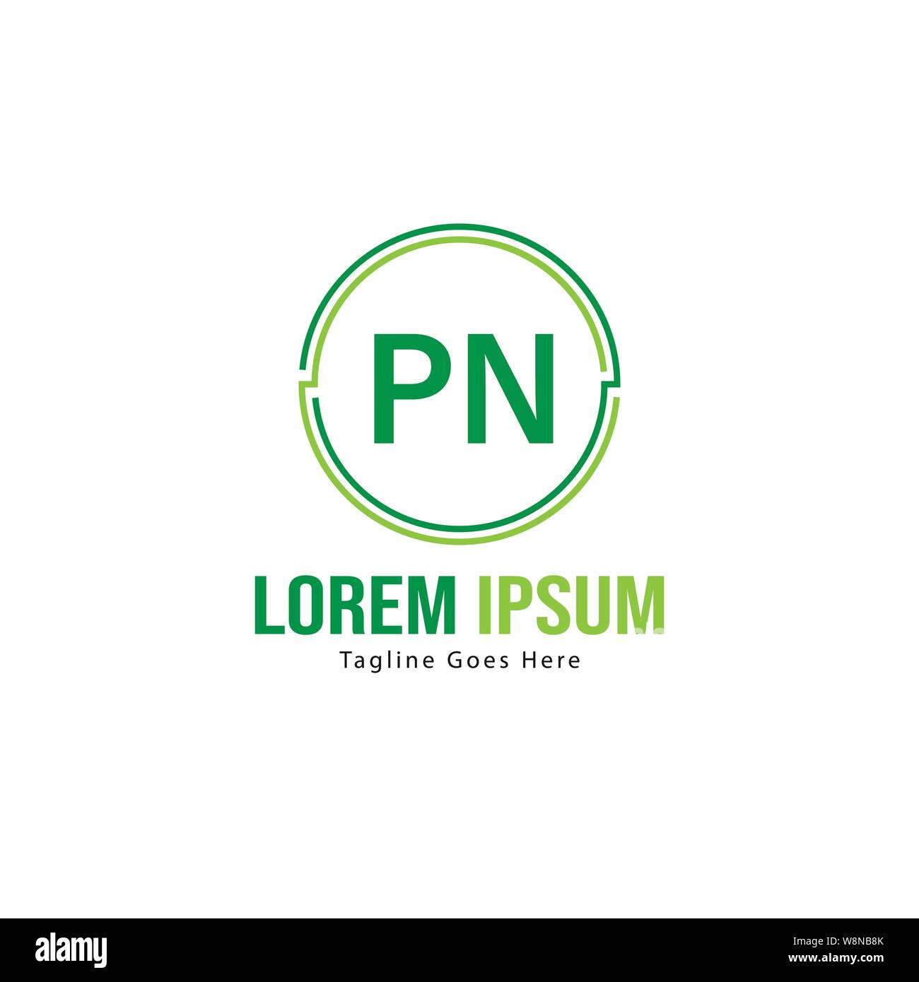 Initial PN logo template with modern frame. Minimalist PN letter logo ...
