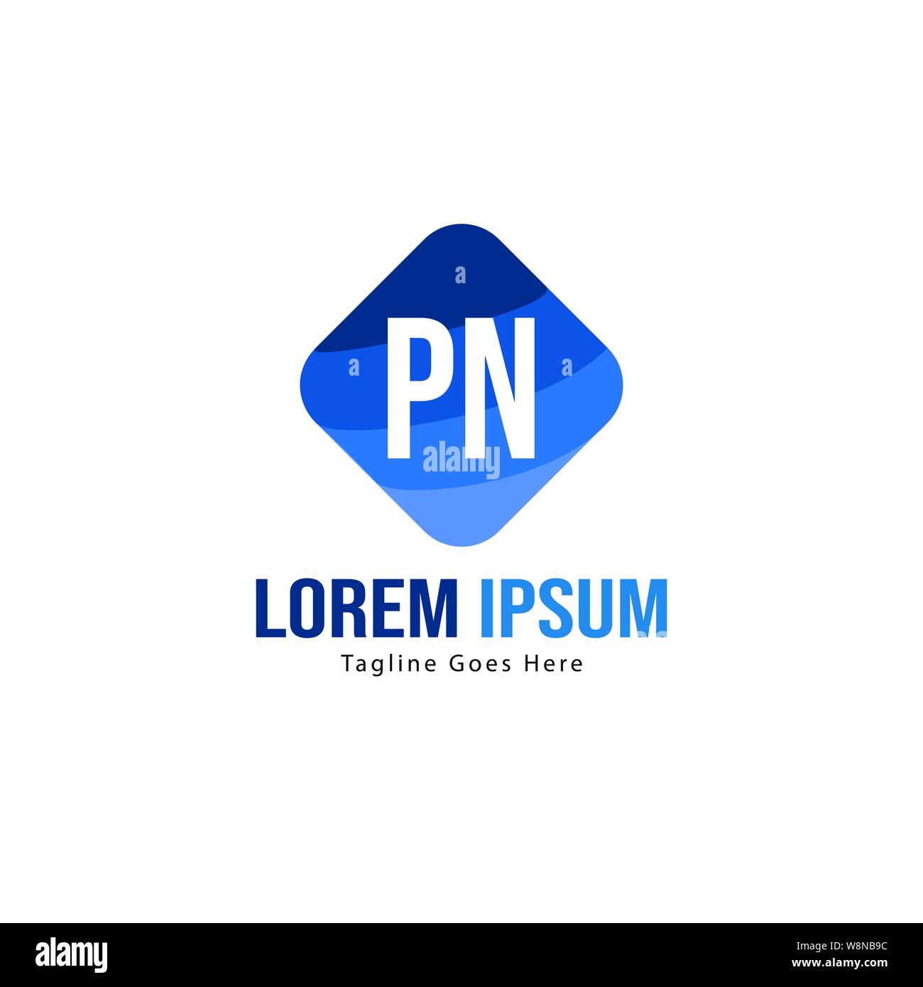 Initial PN logo template with modern frame. Minimalist PN letter logo ...