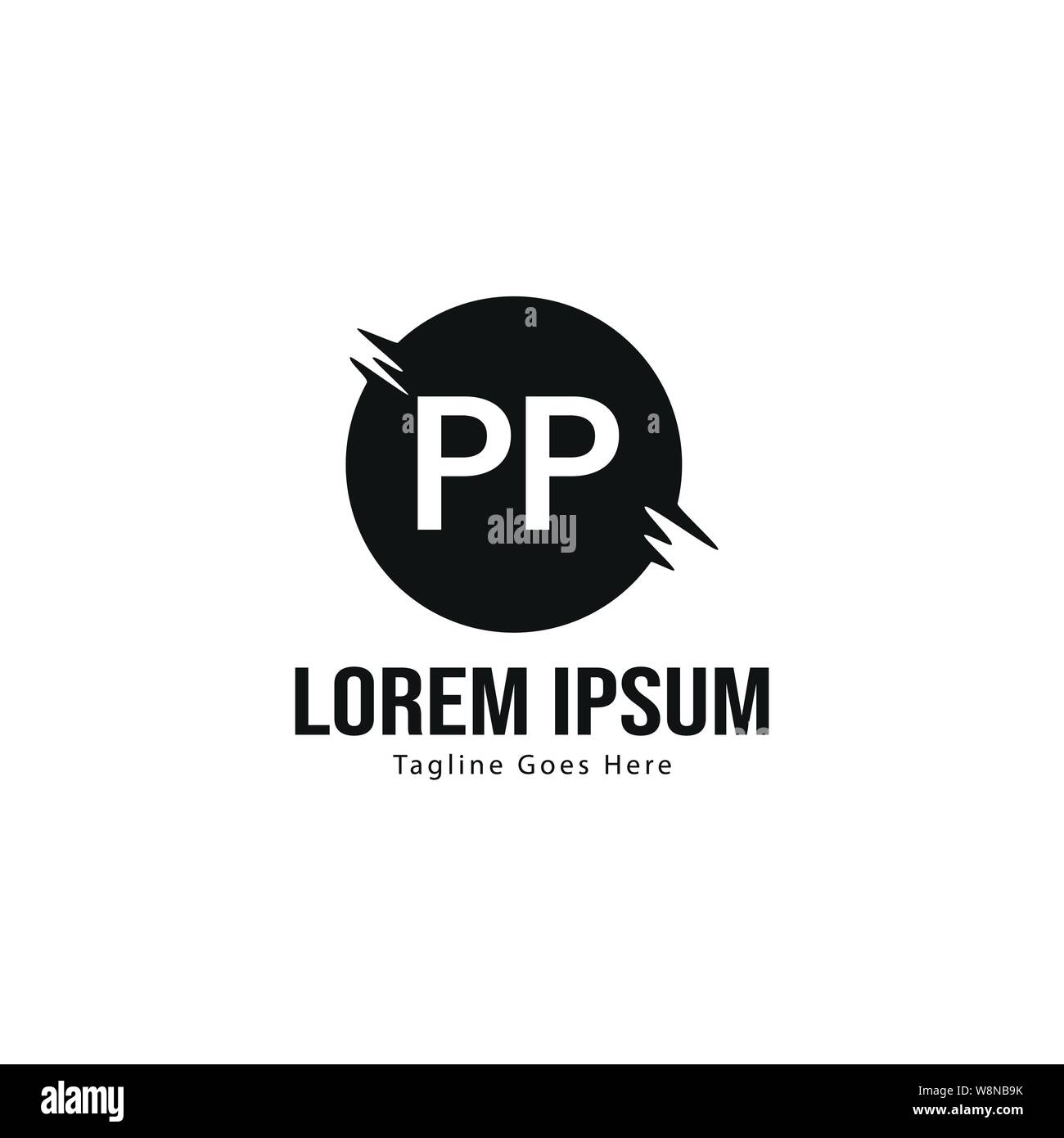 Initial PP logo template with modern frame. Minimalist PP letter logo ...