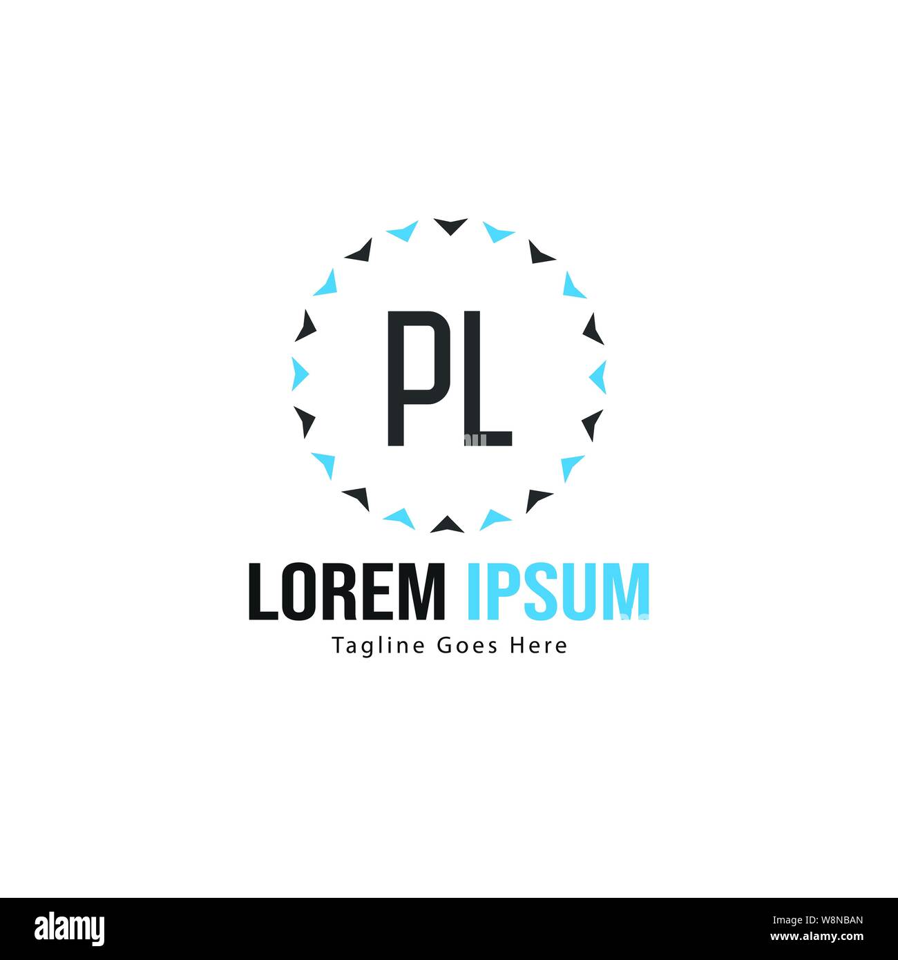 Initial PL logo template with modern frame. Minimalist PL letter logo ...