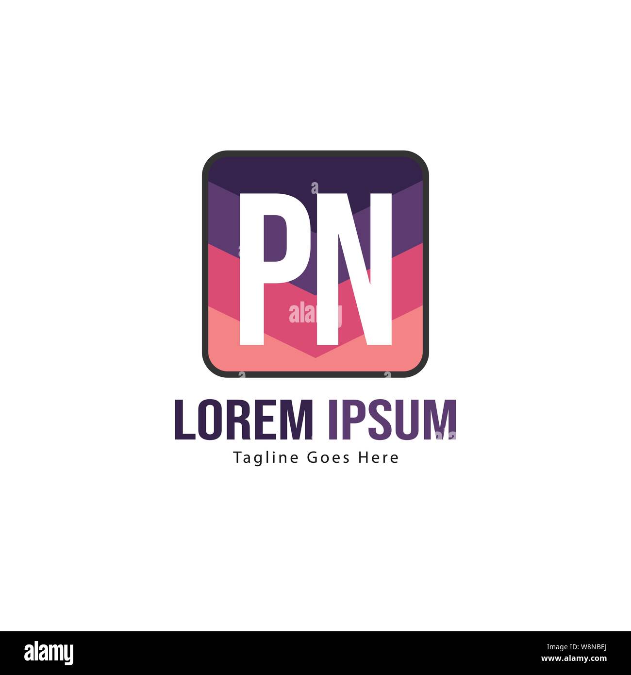 Initial PN logo template with modern frame. Minimalist PN letter logo ...