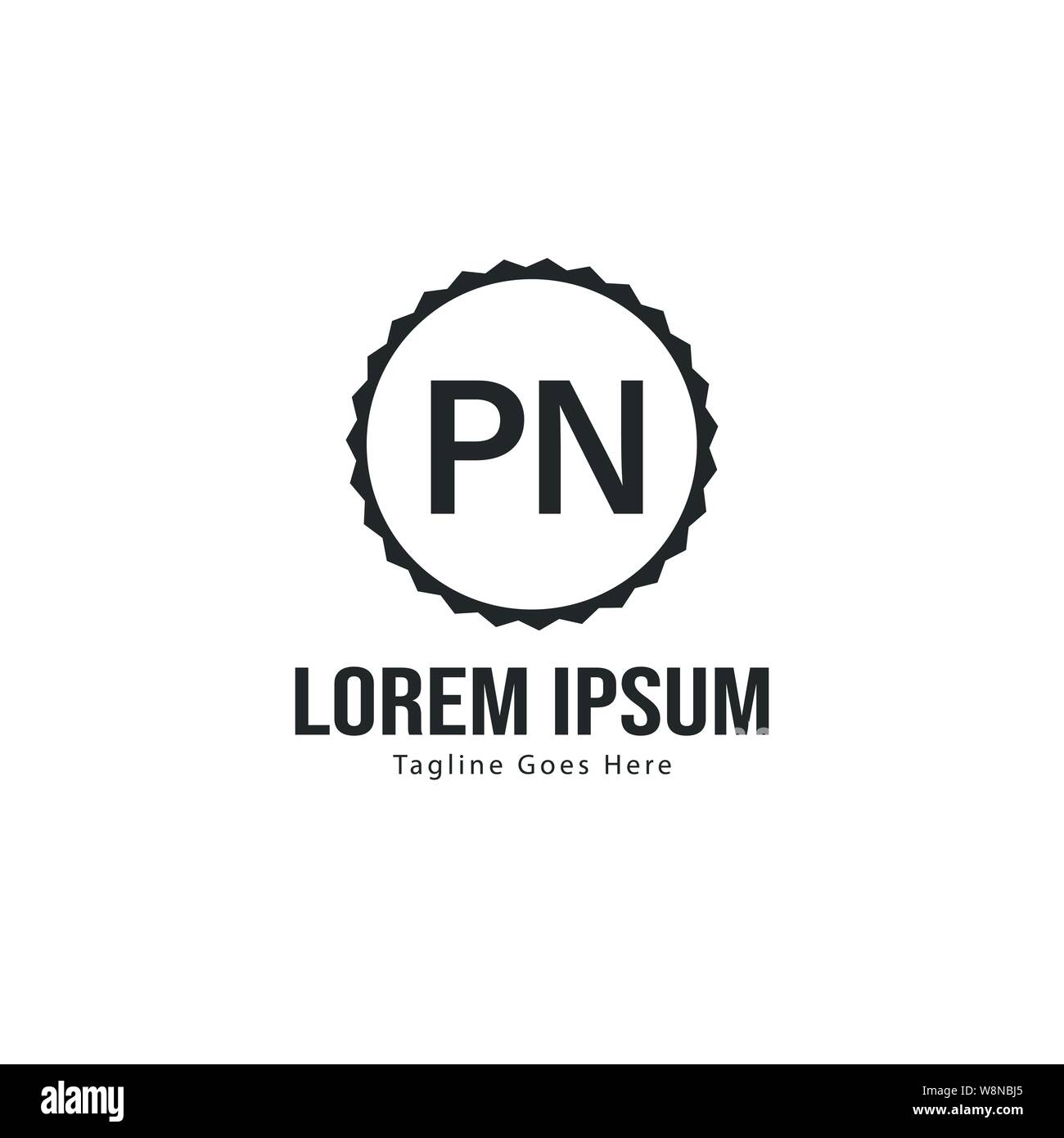 Initial PN logo template with modern frame. Minimalist PN letter logo ...