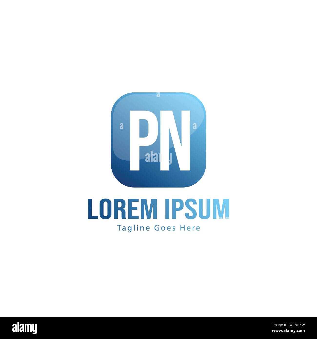 Initial PN logo template with modern frame. Minimalist PN letter logo ...