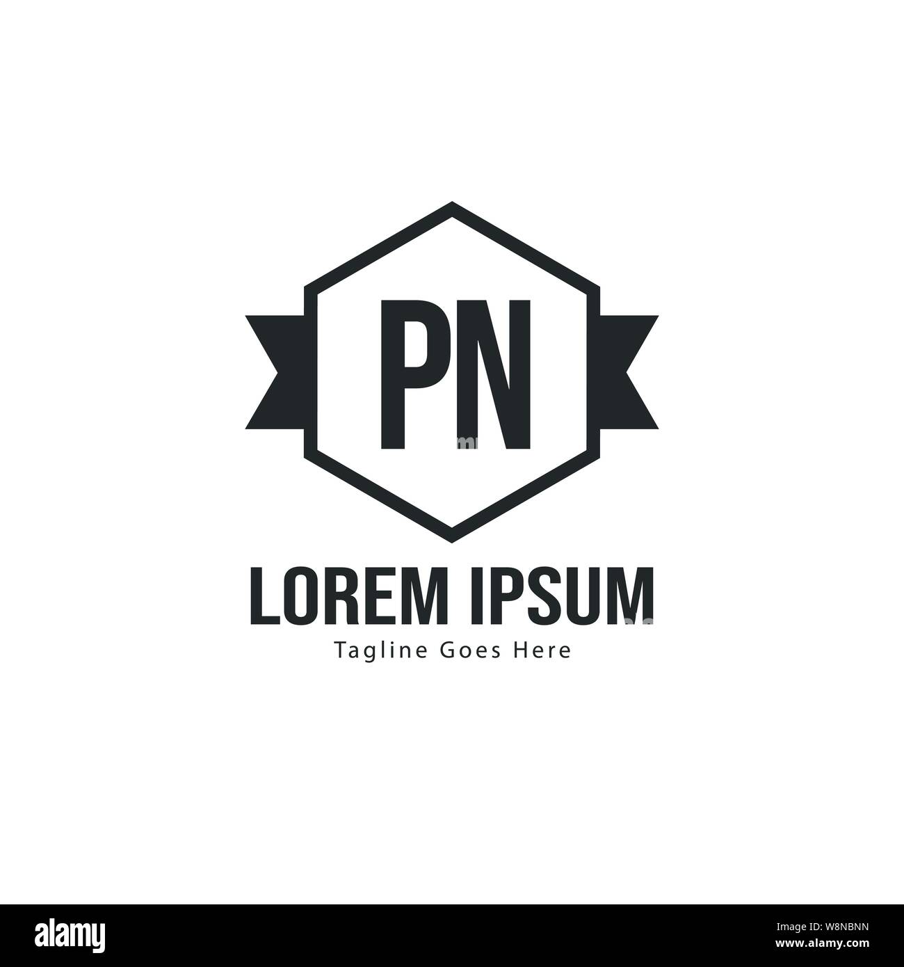 Initial PN logo template with modern frame. Minimalist PN letter logo ...