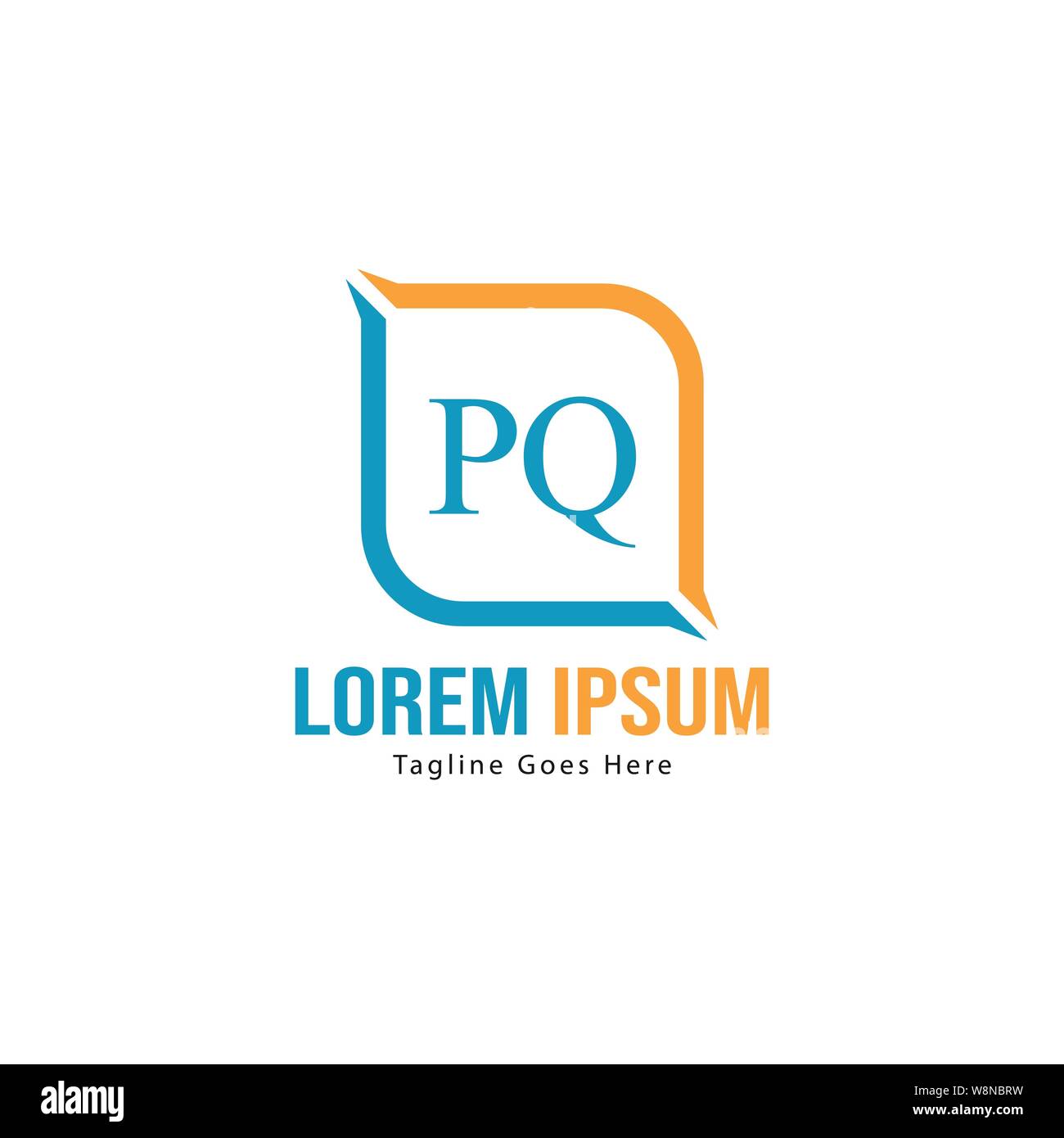 Initial PQ logo template with modern frame. Minimalist PQ letter logo ...