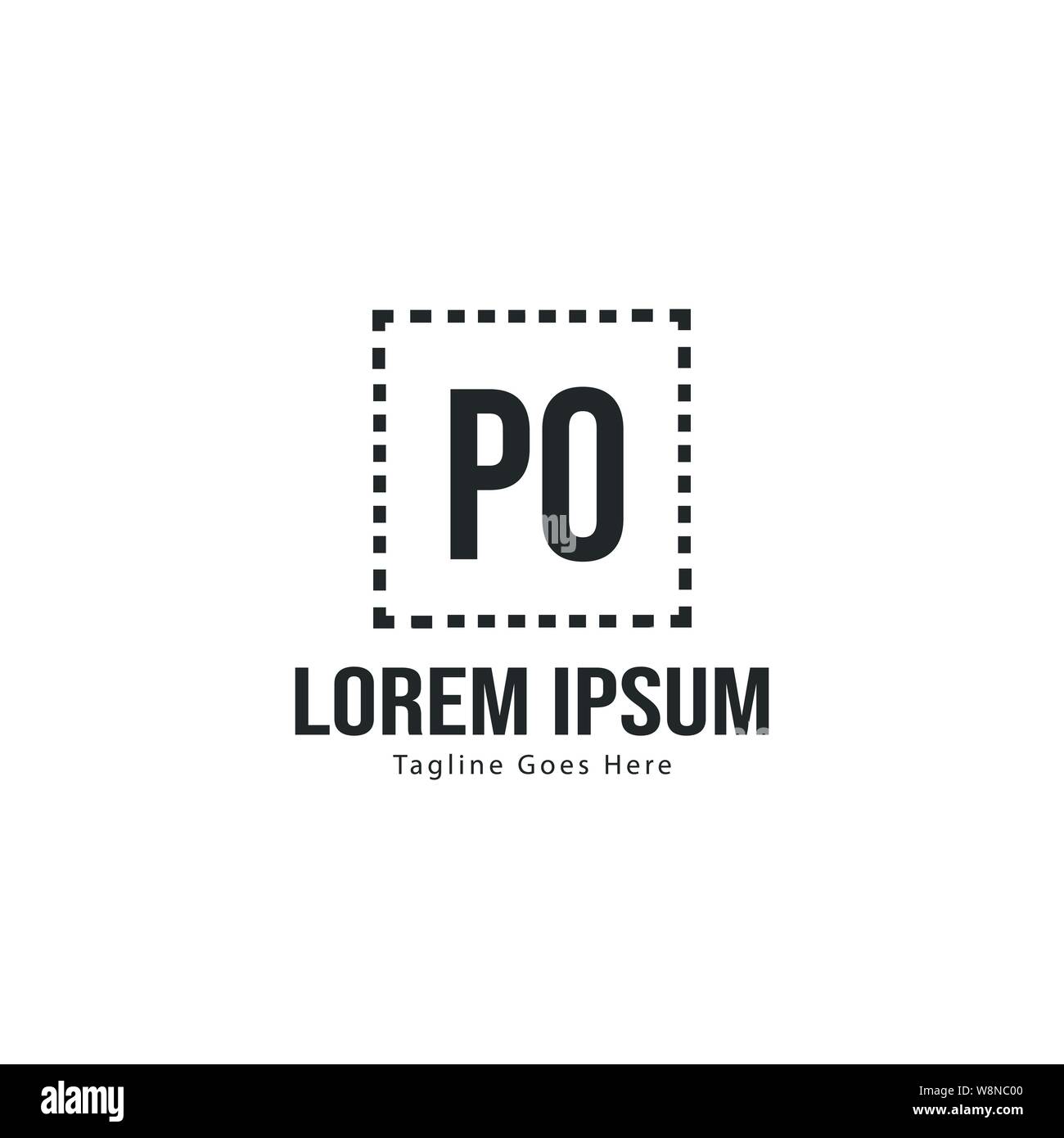 Initial PO logo template with modern frame. Minimalist PO letter logo ...