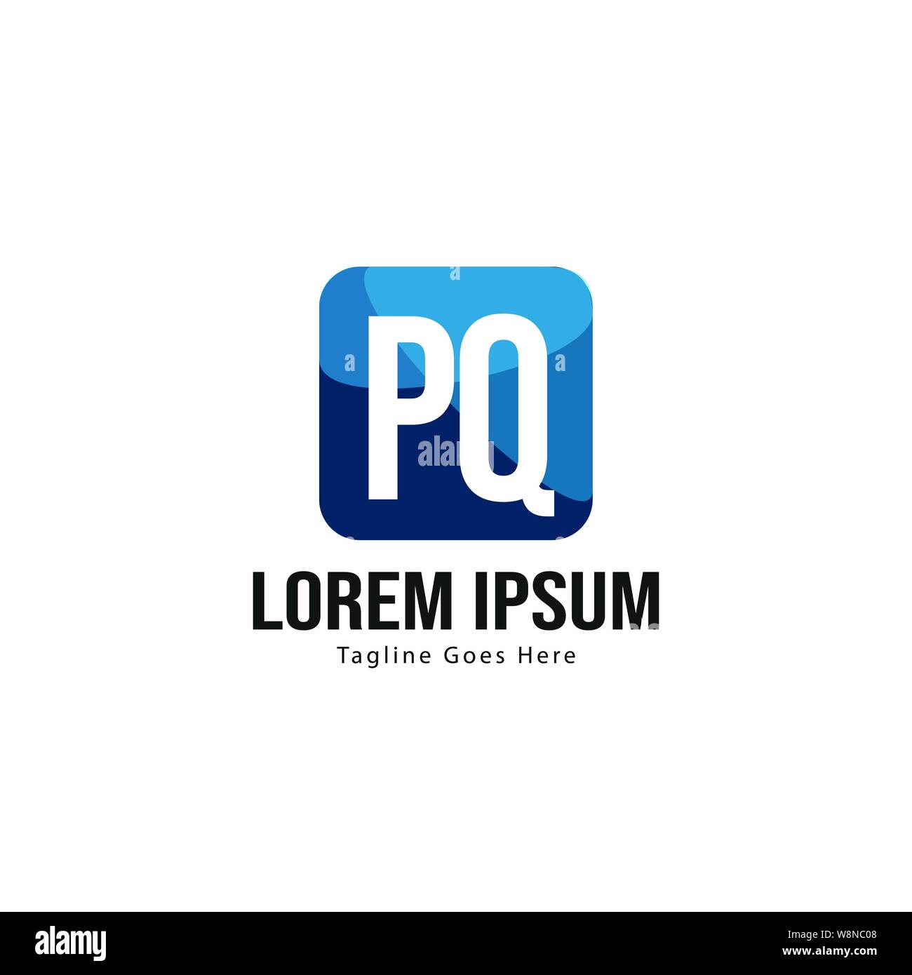 Initial PQ logo template with modern frame. Minimalist PQ letter logo ...