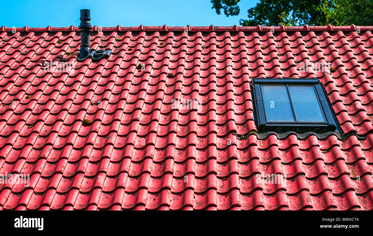 Dutch orange roof with a window Stock Photo - Alamy
