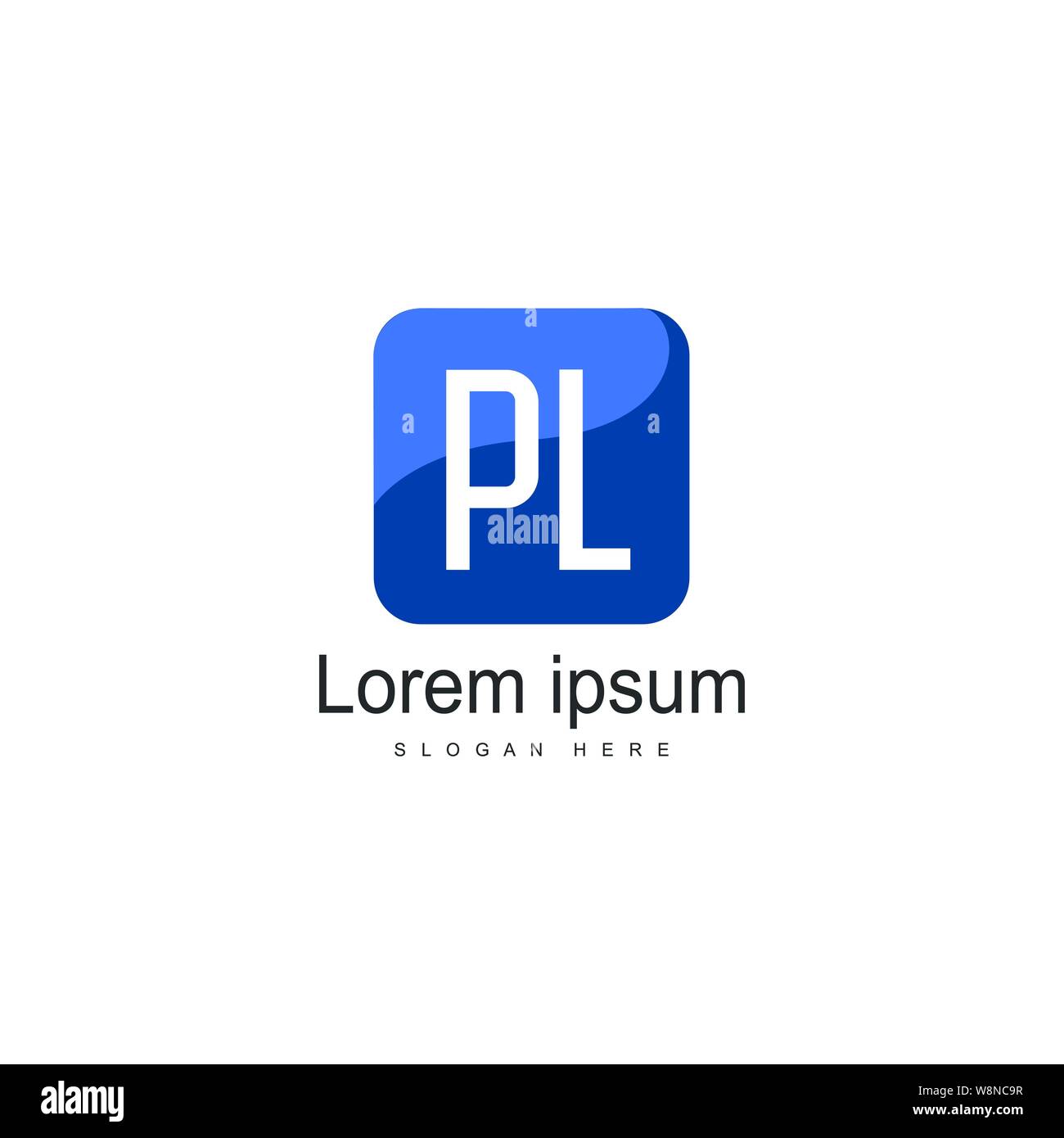 Initial PL logo template with modern frame. Minimalist PL letter logo ...
