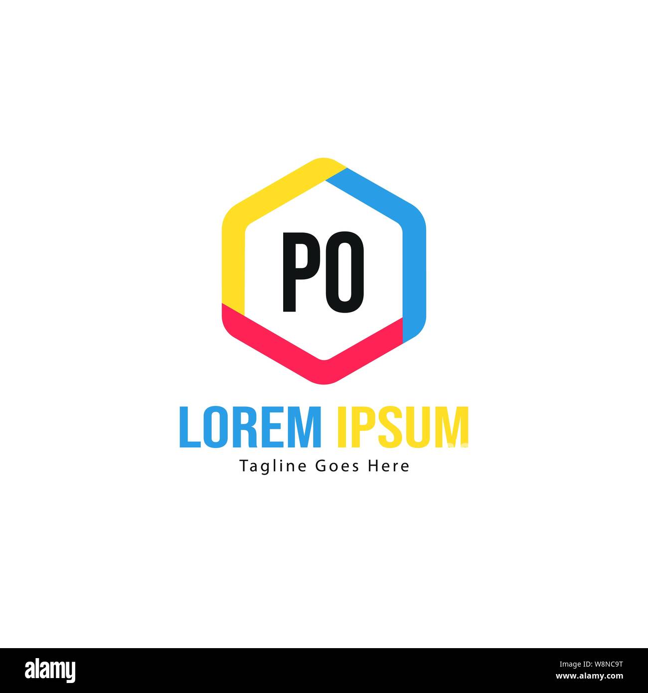 Initial PO logo template with modern frame. Minimalist PO letter logo ...