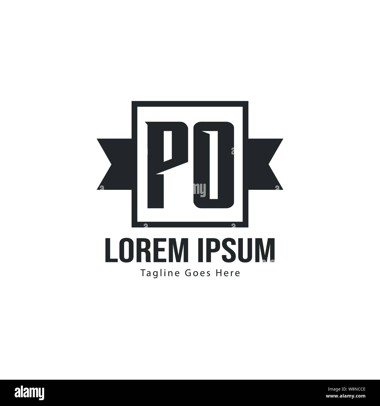 Initial PO logo template with modern frame. Minimalist PO letter logo ...