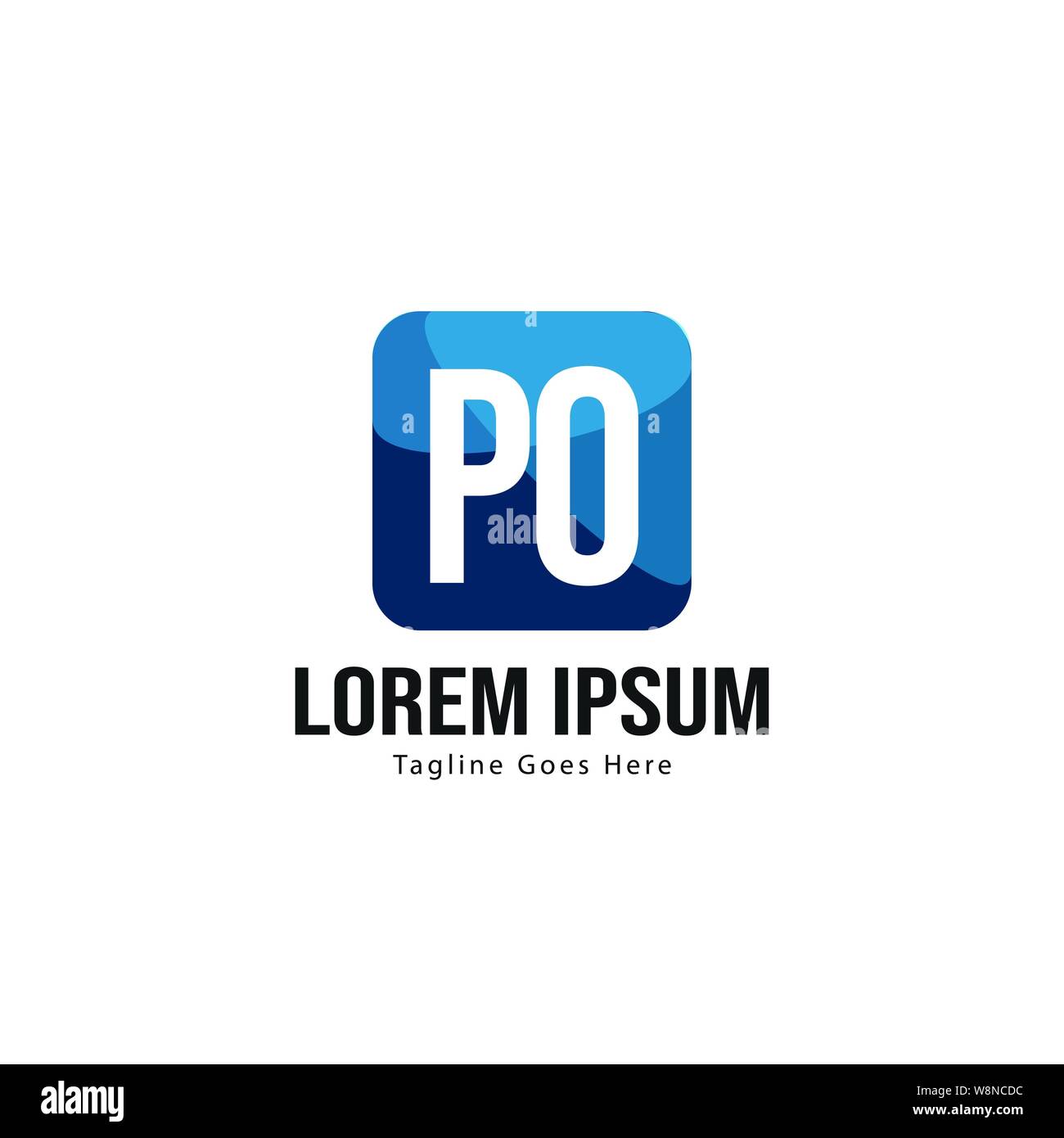 Initial PO logo template with modern frame. Minimalist PO letter logo ...