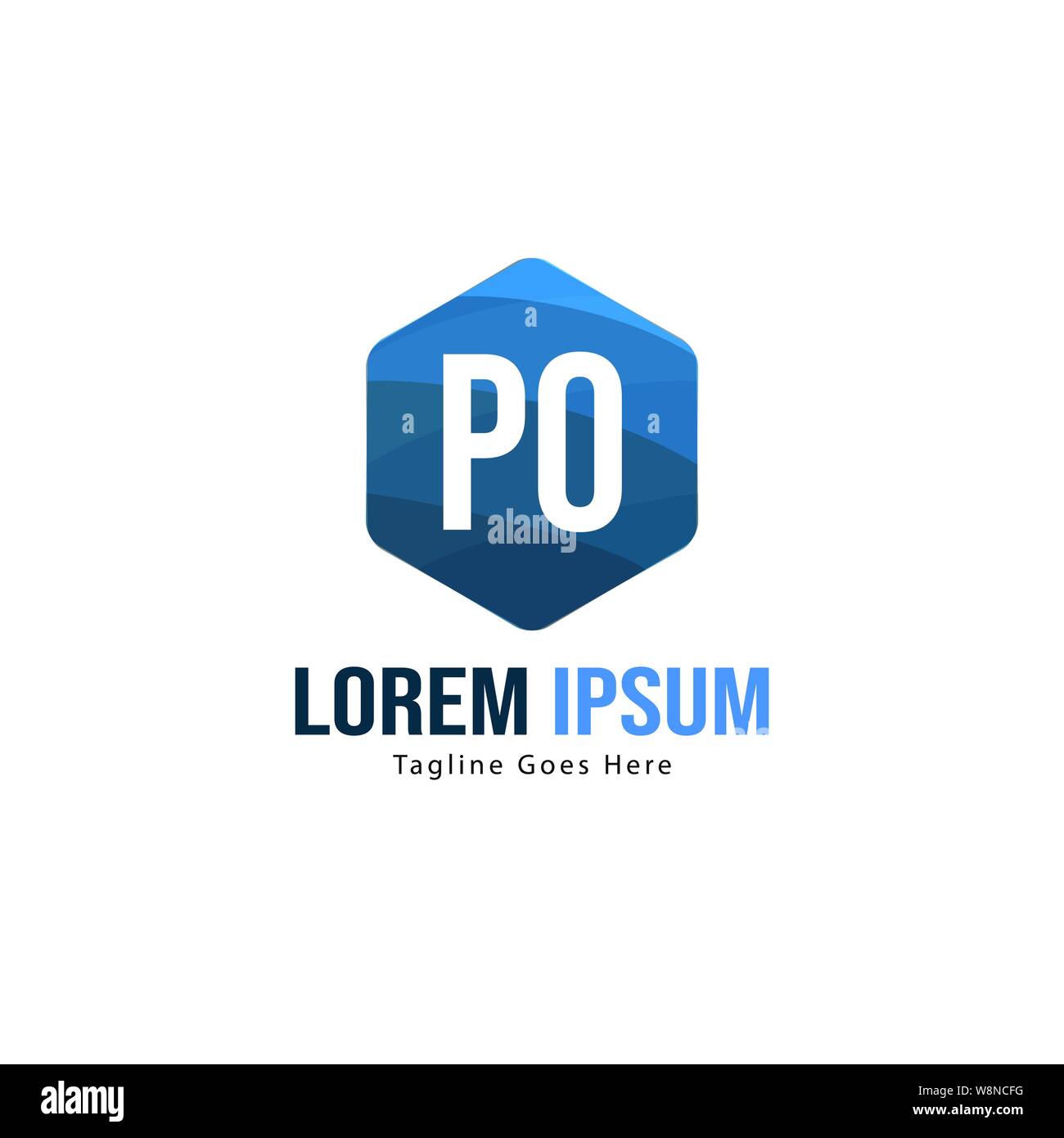 Initial PO logo template with modern frame. Minimalist PO letter logo ...