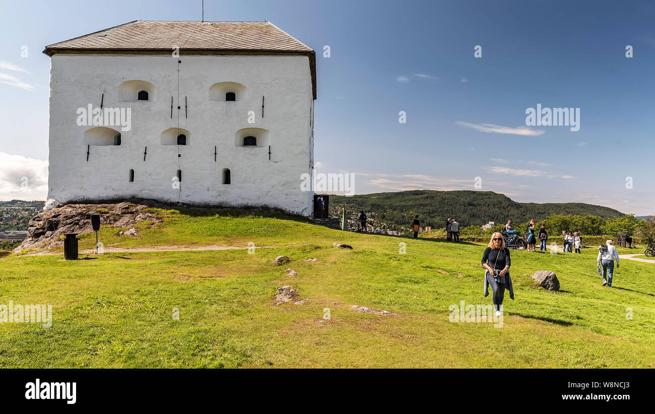 TRONDHEIM, NORWAY - JULY 17, 2019: Kristiansten Fortress is located on ...