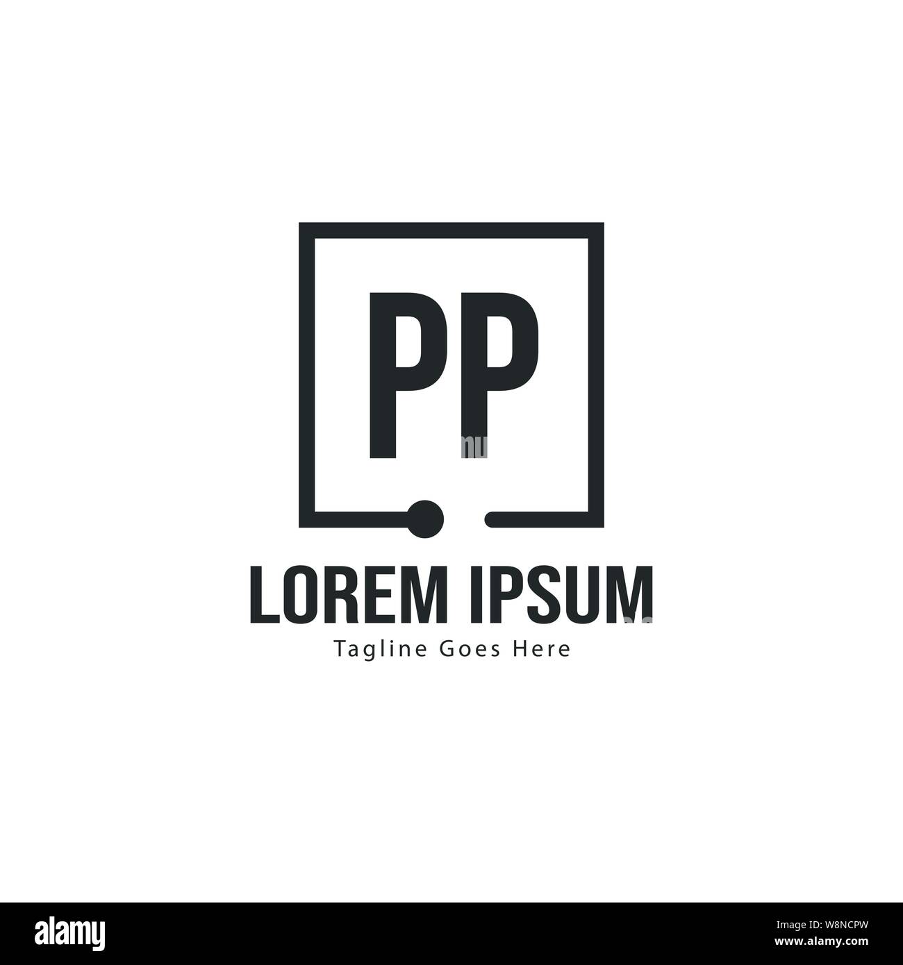 Initial PP logo template with modern frame. Minimalist PP letter logo ...